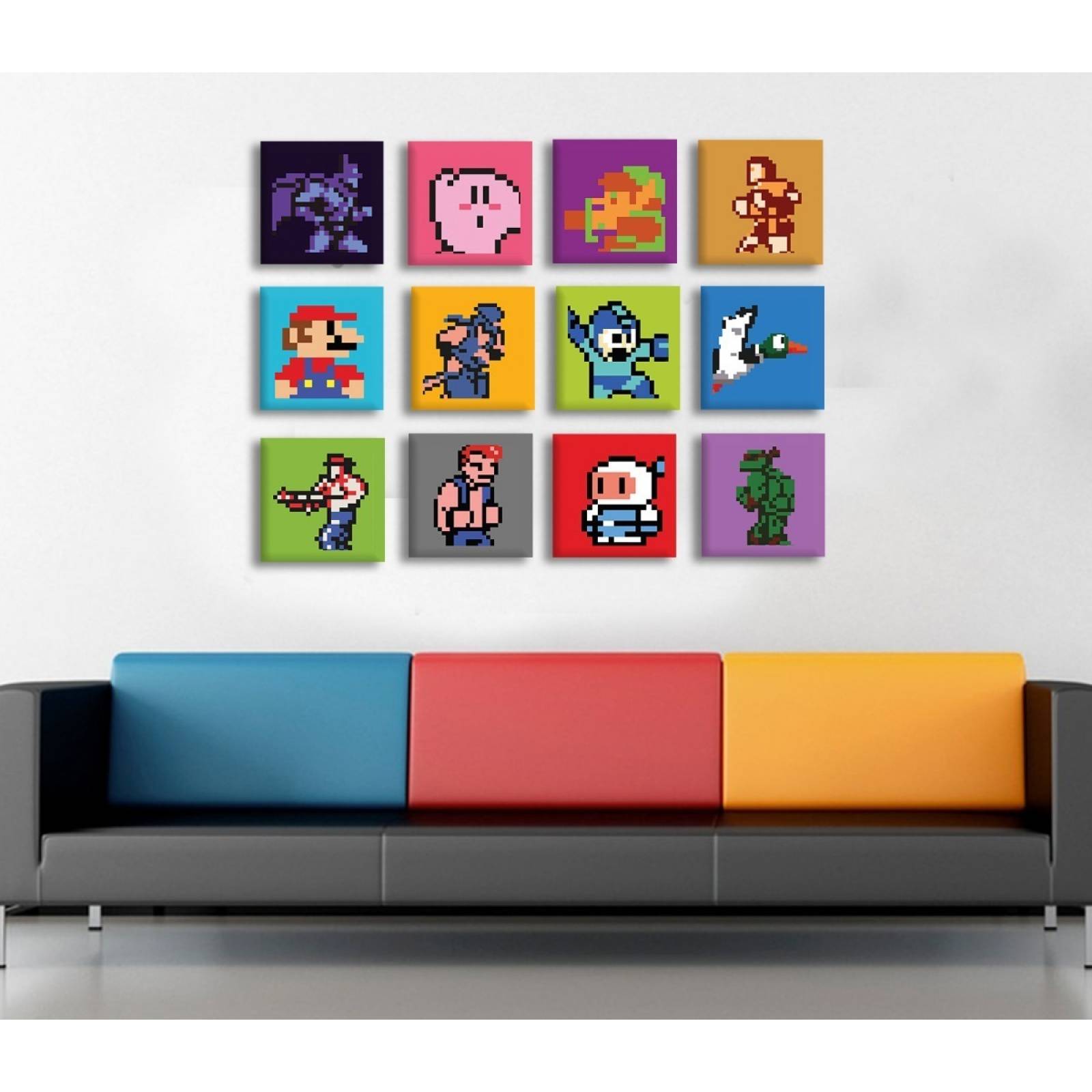 Set De 12 Cuadros Decorativos, Para Recamara Nintendo Retro