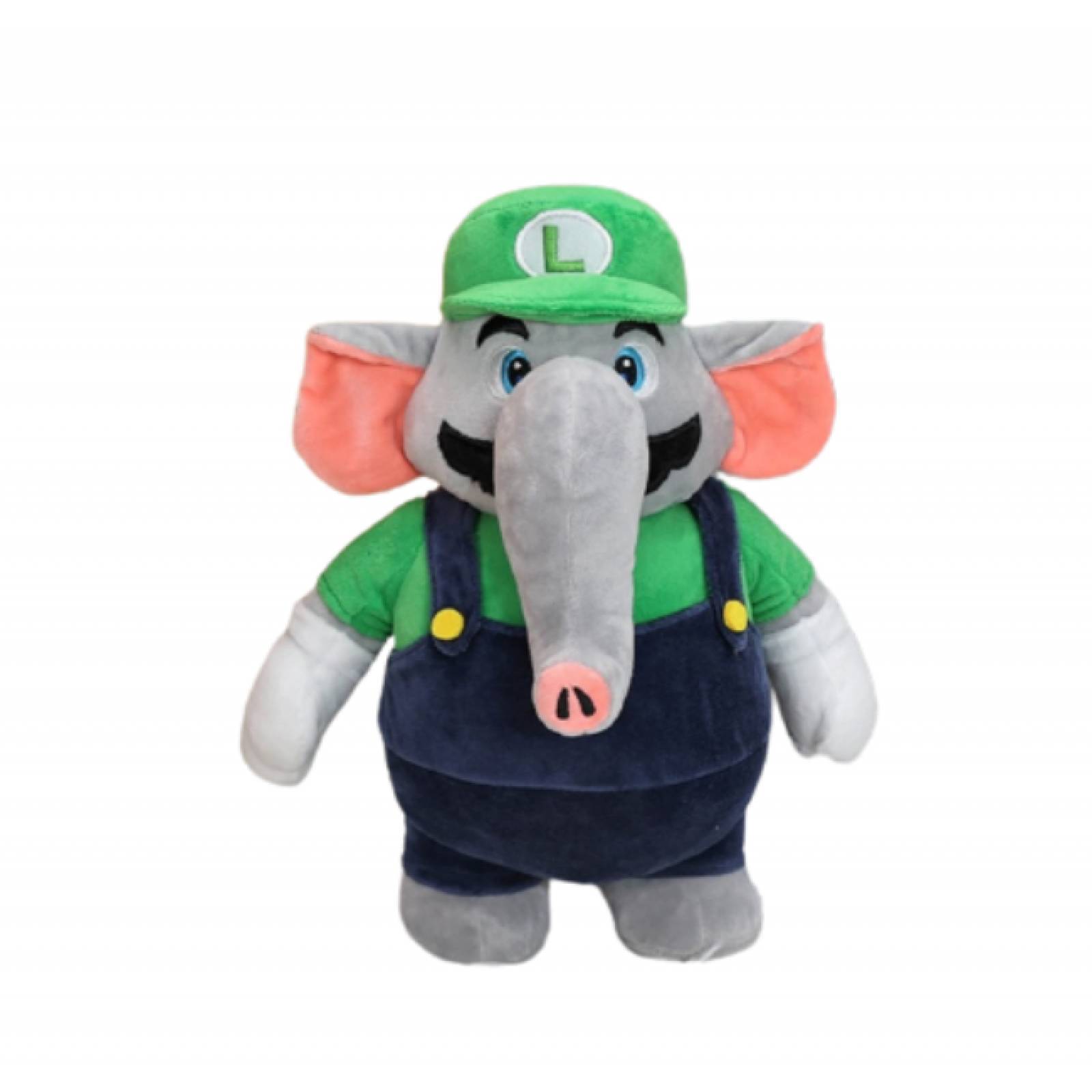 Peluche Super Mario Wonder Luigi Elefante Nintendo 27 Cm