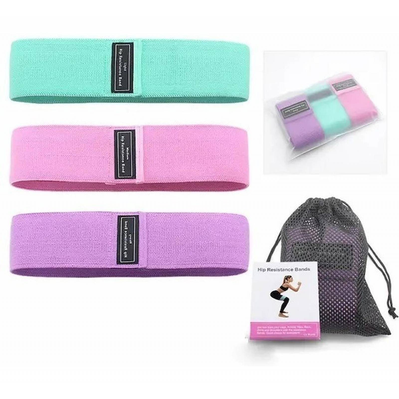 Kit 3 Bandas Ligas Para Hacer Ejercicio Resistencia Piernas