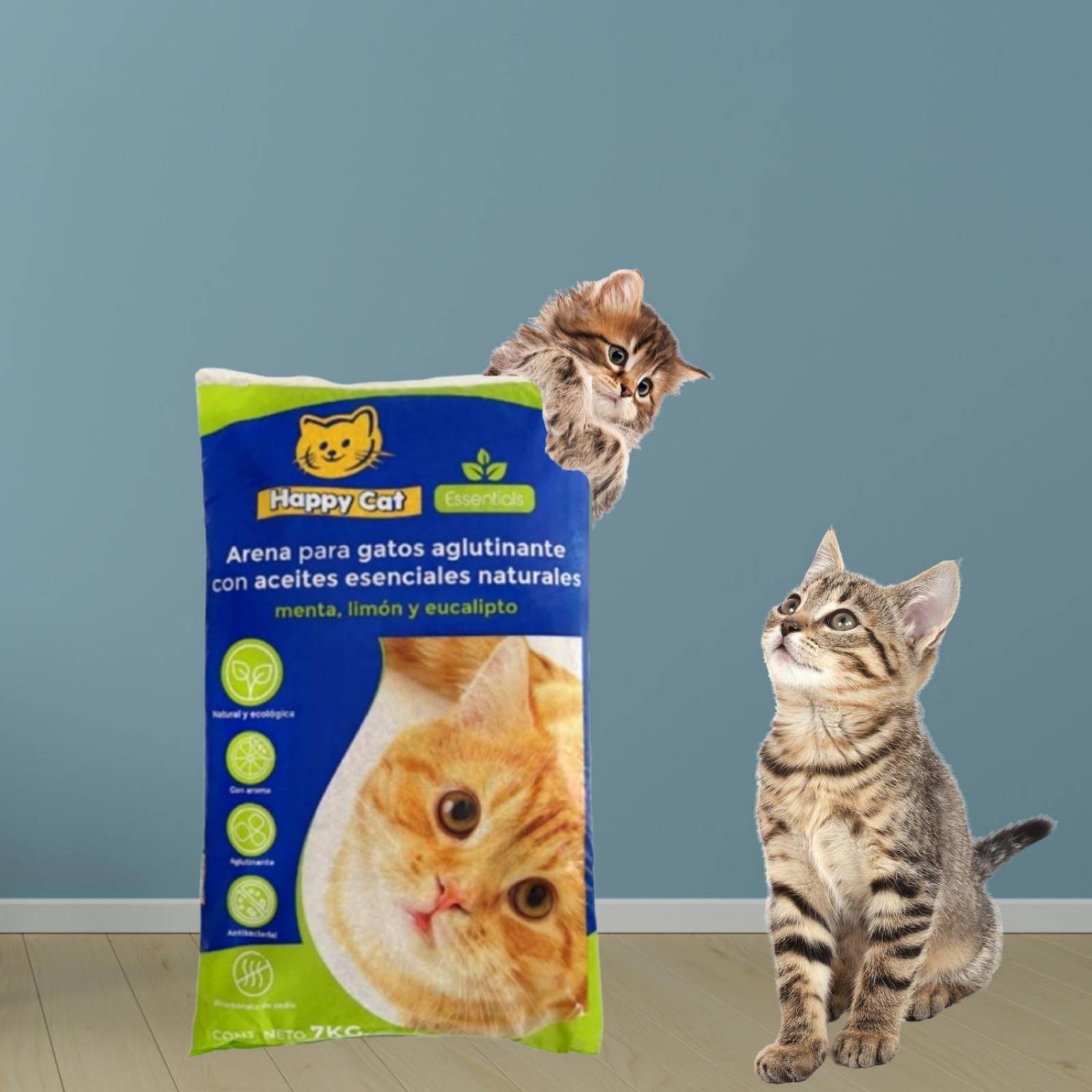 Happy Cat Arena para Gato Aglutinante Ecologica Natural 7 kg