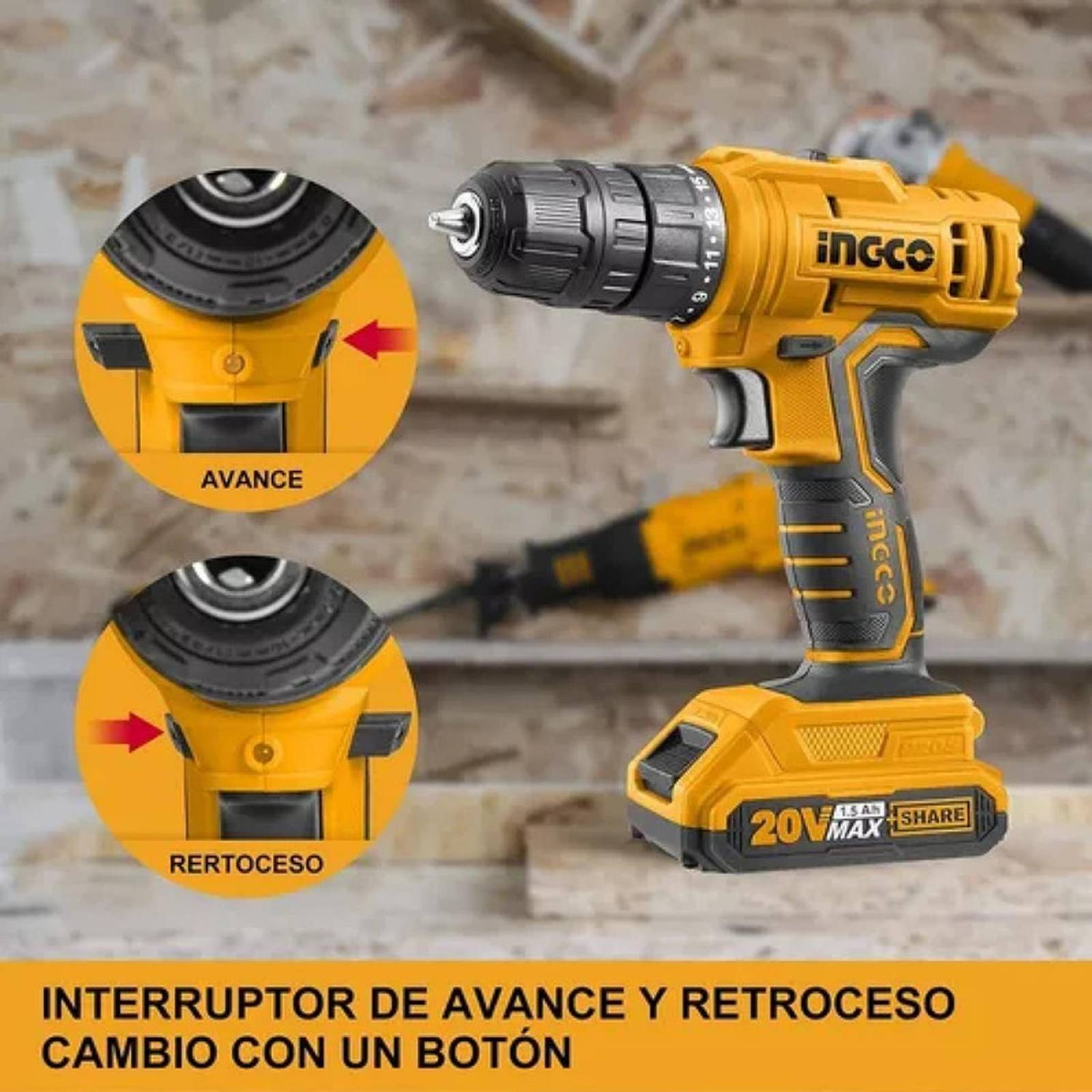 Taladro Inalambrico Atornilla Electrico Portatil Recargable