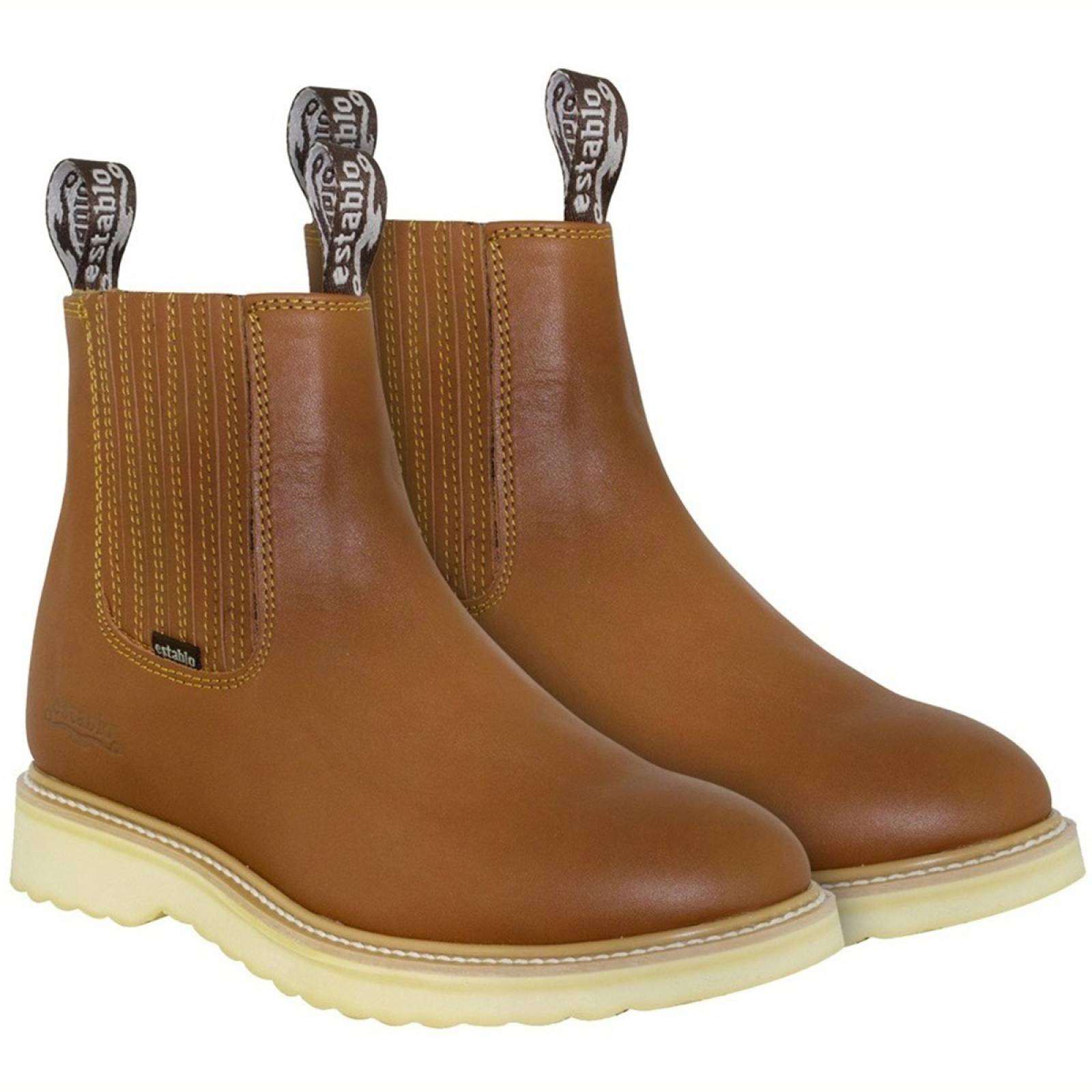 Bota Botin De Trabajo Roper Establo Modelo 501 Miel Pull Up