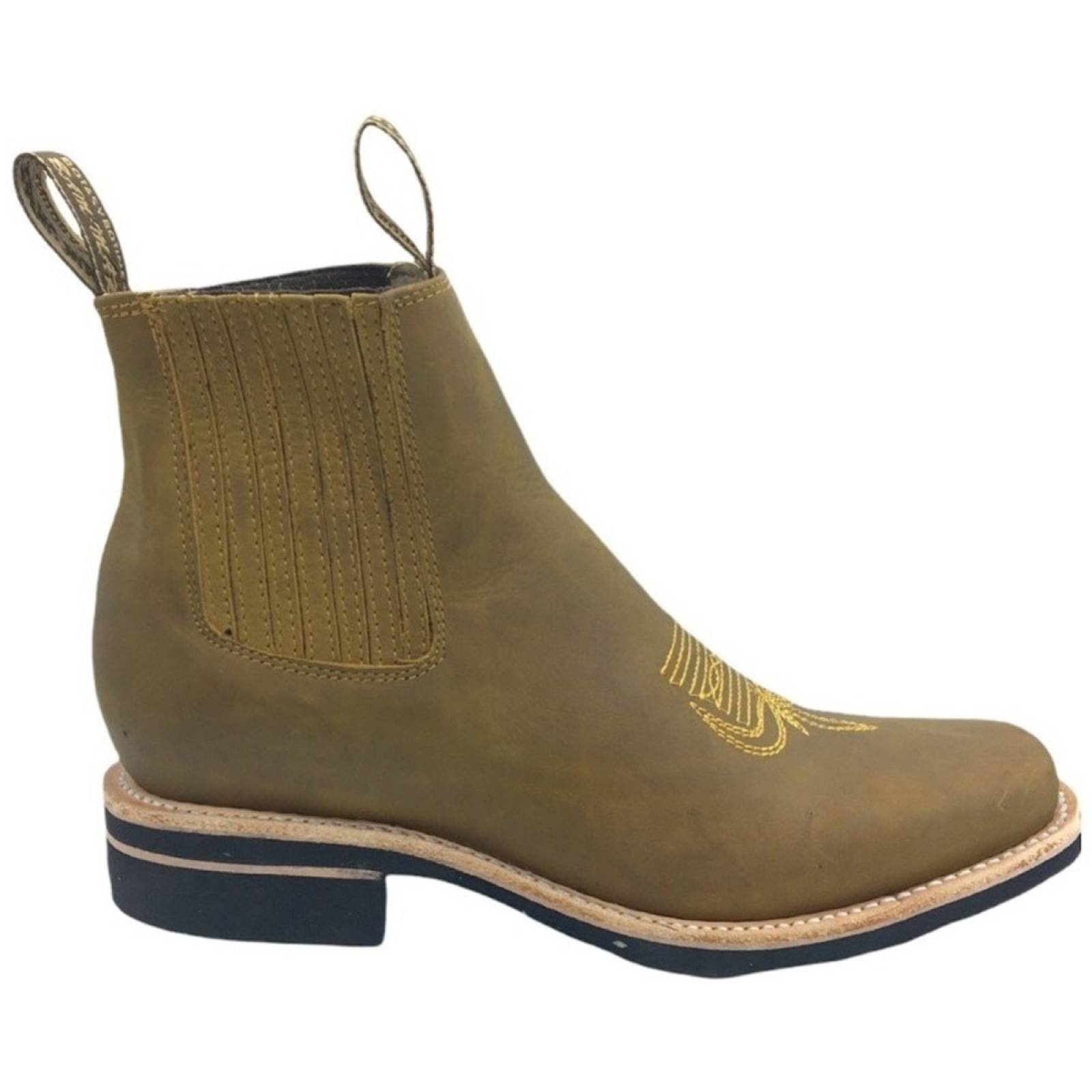 Bota Botín Vaqueras Piel Res Para Hombre Rodeo Bamar Crazy Miel