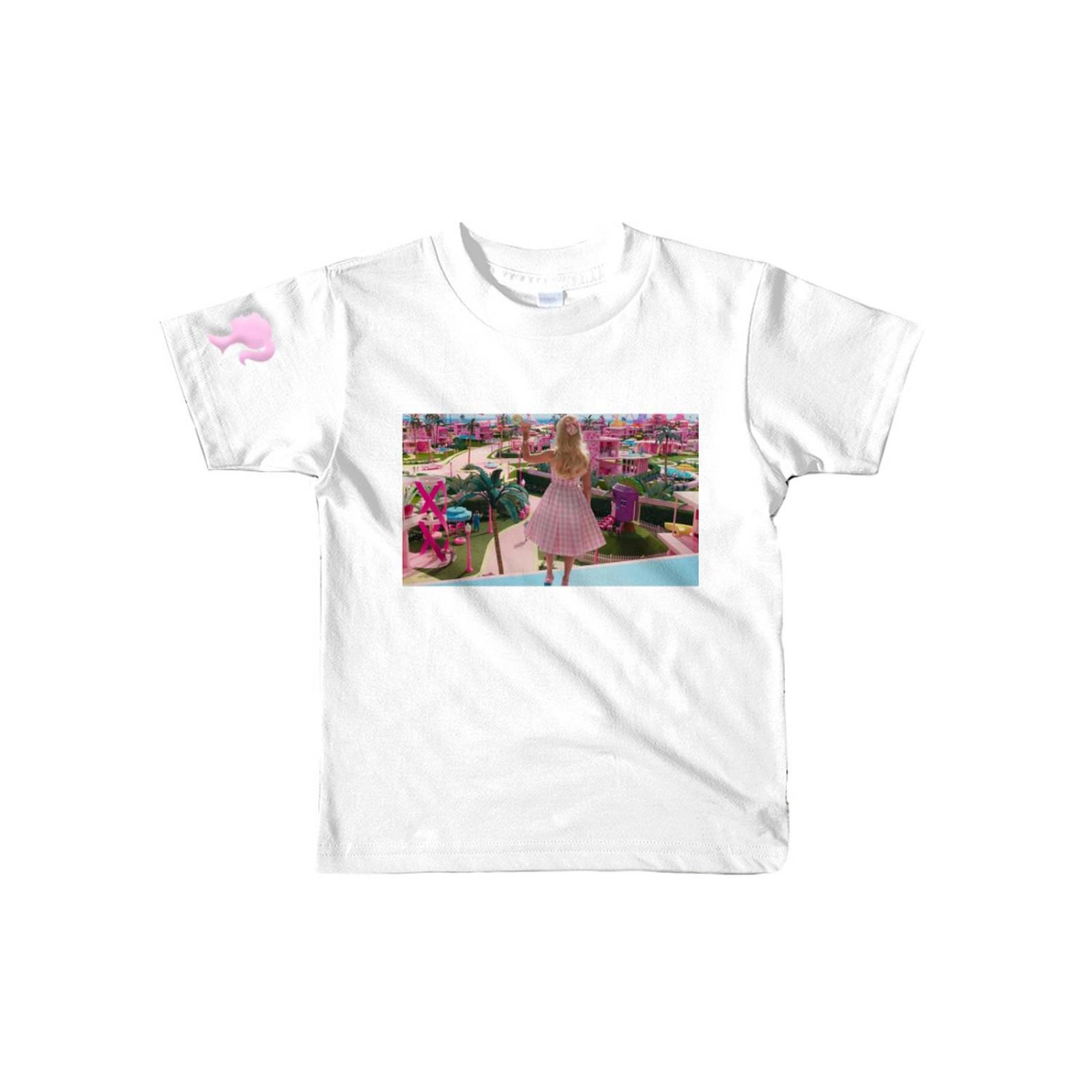 Playera Barbie Barbieland con diseño en 3D Blanca para niña