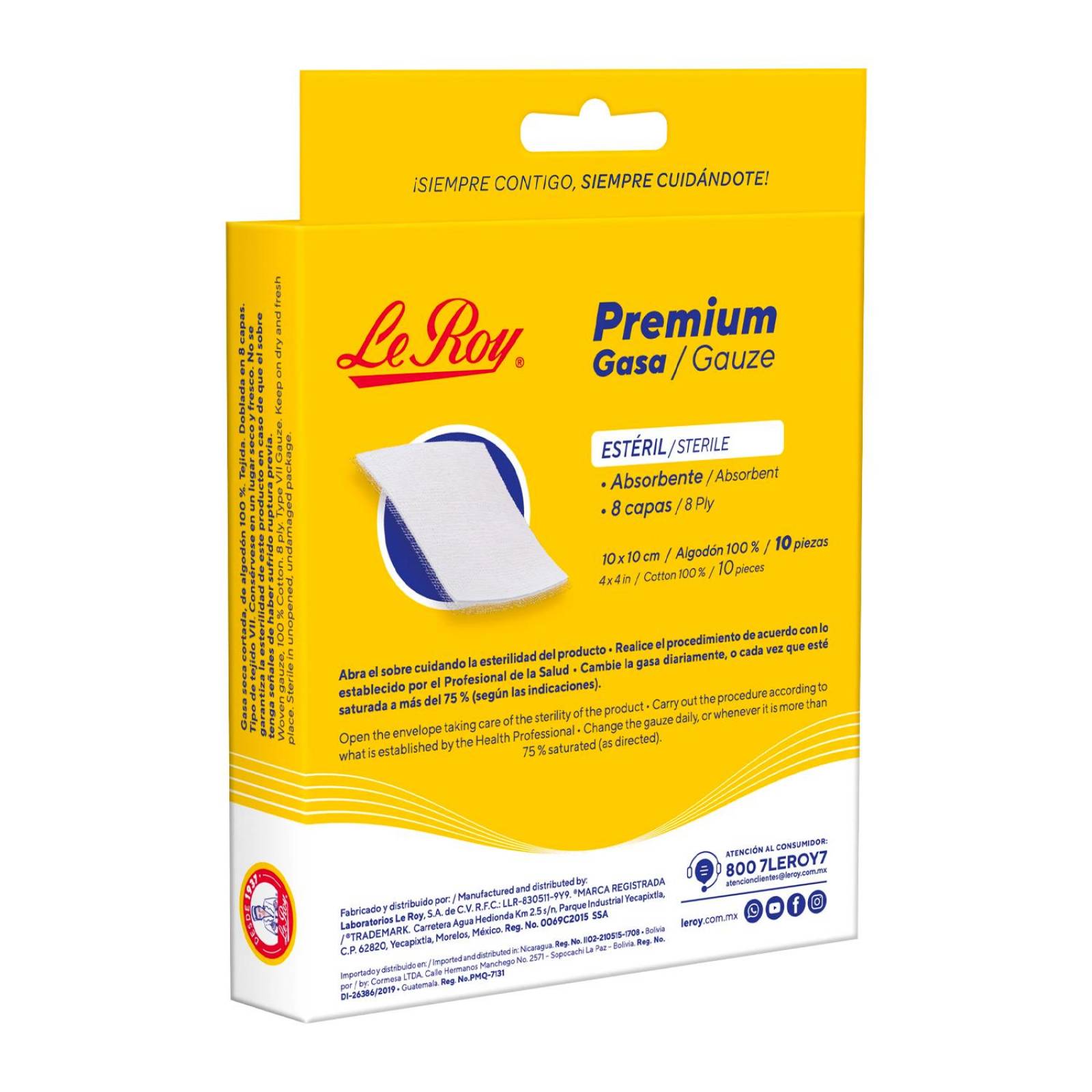 Gasa Le Roy 10x10 cm 10 piezas