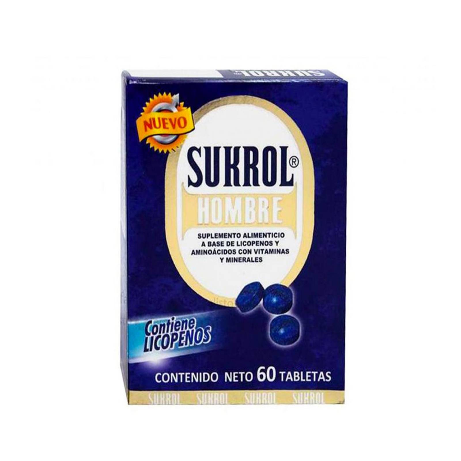 Suplemento Alimenticio Sukrol Hombre 60 Tabletas