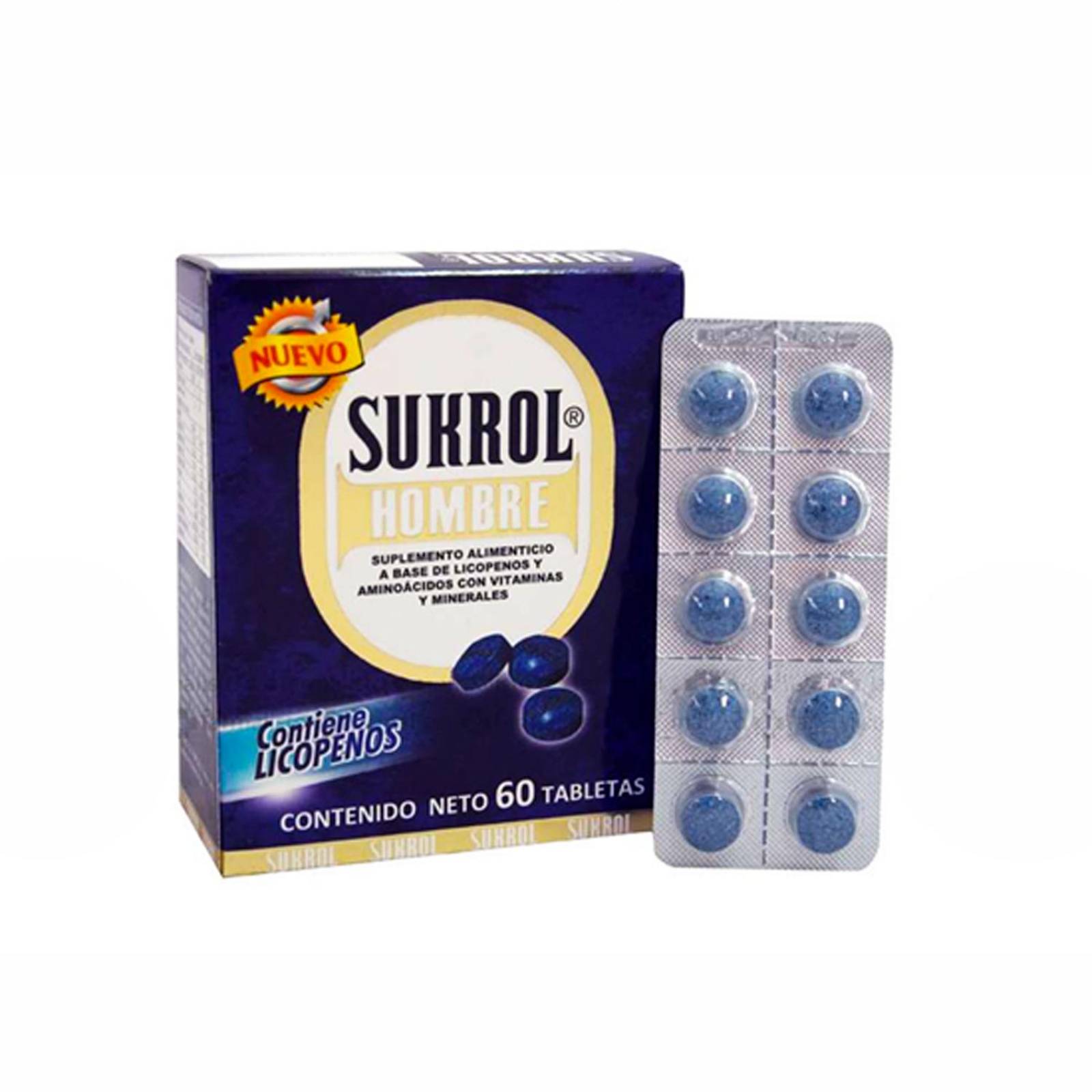 Suplemento Alimenticio Sukrol Hombre 60 Tabletas