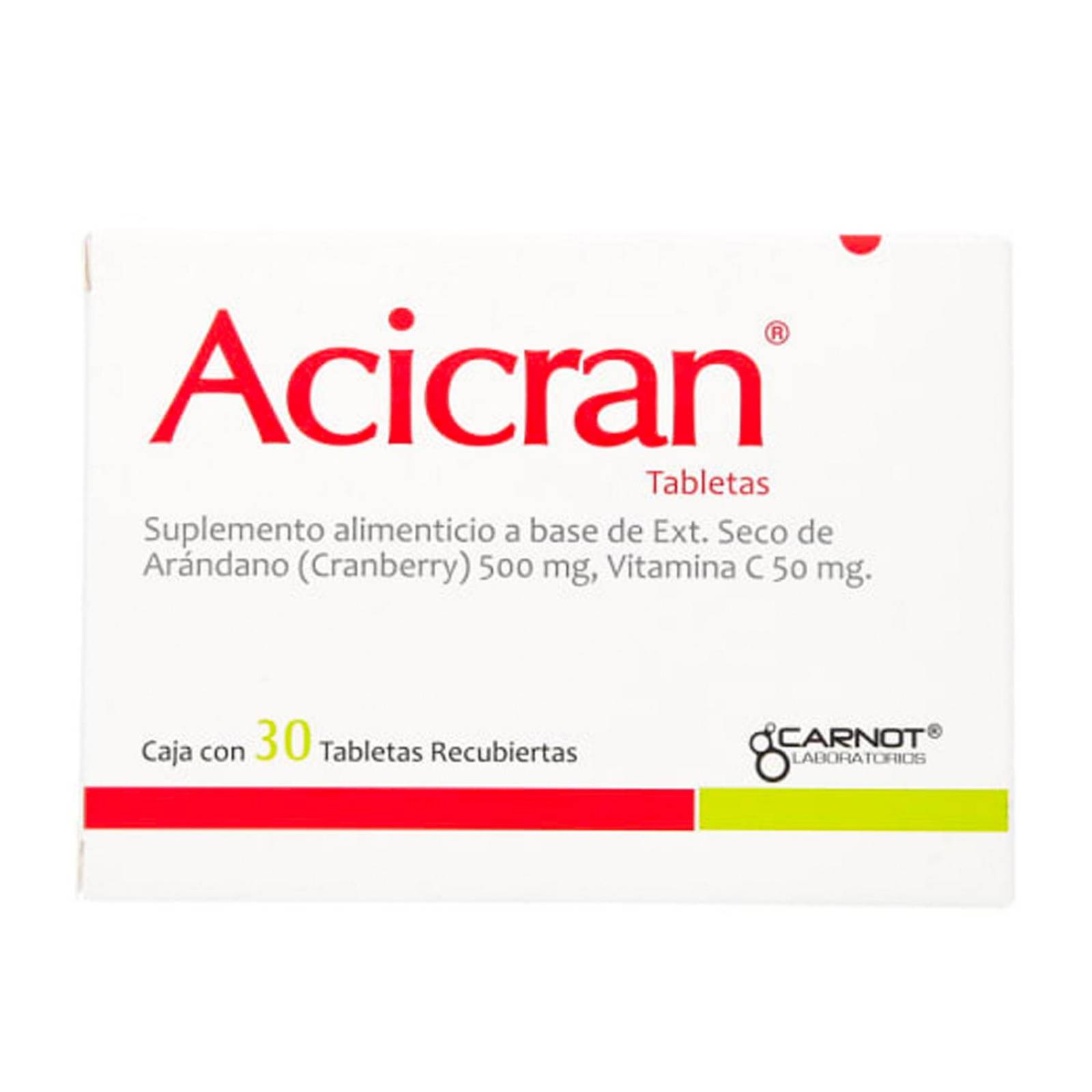 Suplemento Alimenticio Acicran 30 tabletas