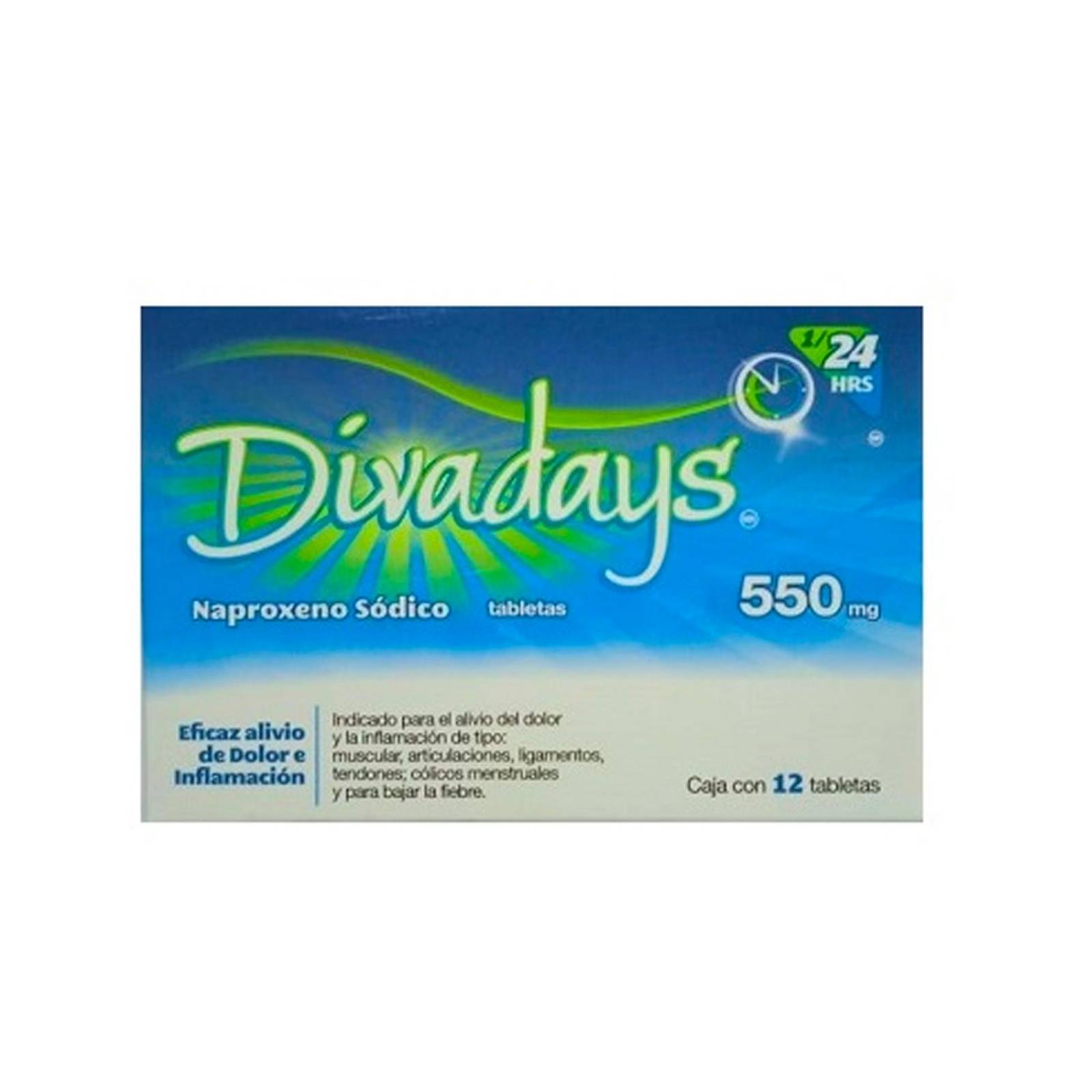 Naproxeno Sódico Divadays 550 mg 12 tabletas