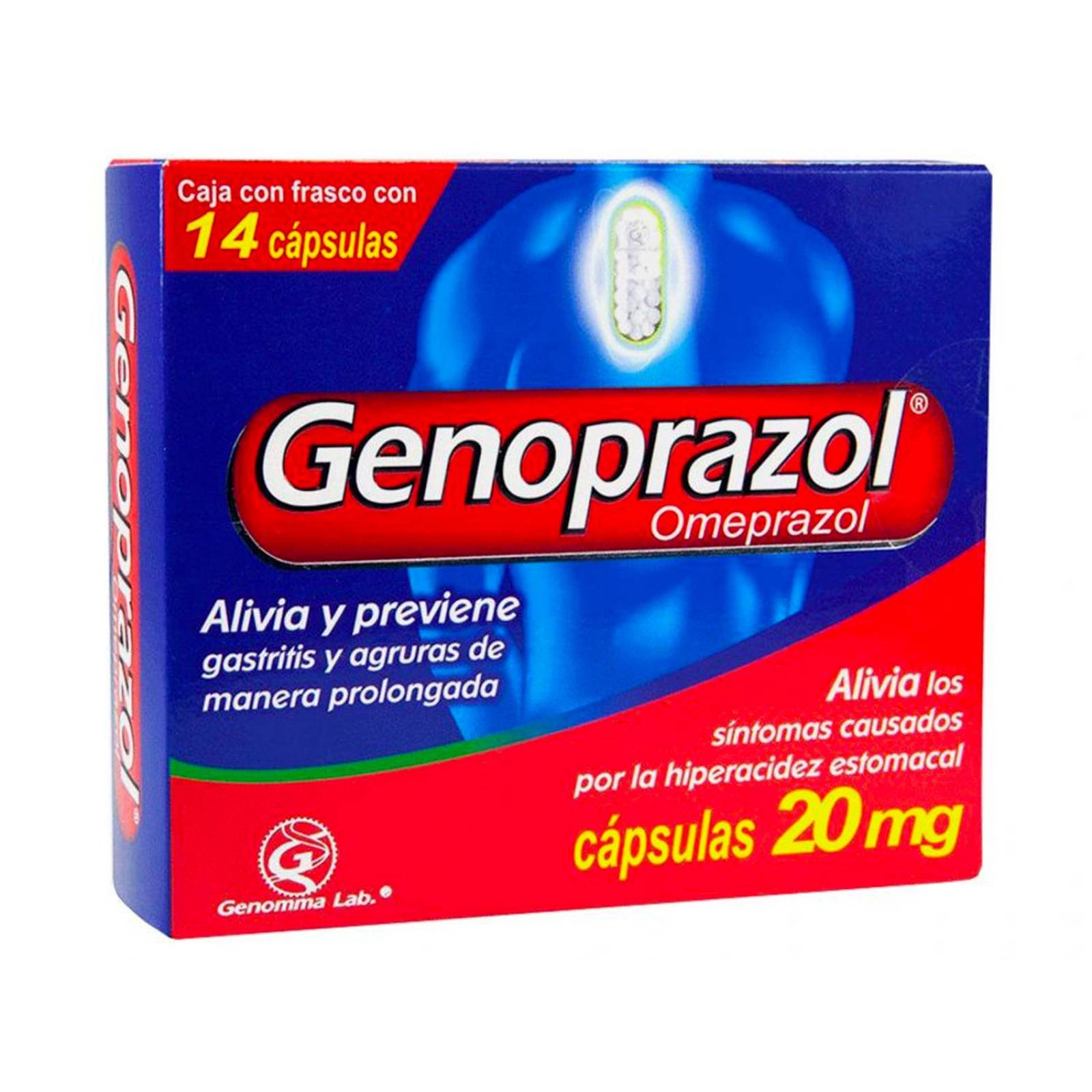 Omeprazol Genoprazol 20 mg 14 Cápsulas