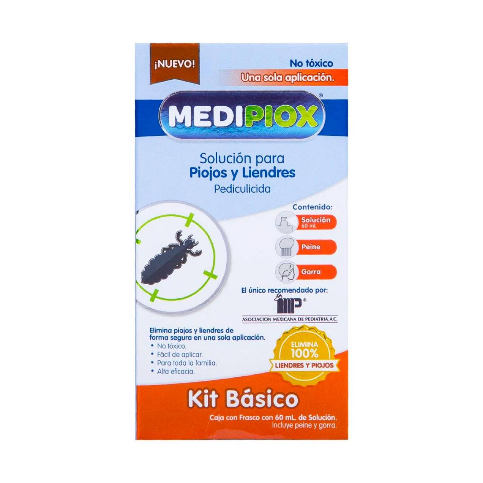 Kit Básico Medipiox Peine + Gorra + Solución 60 ml