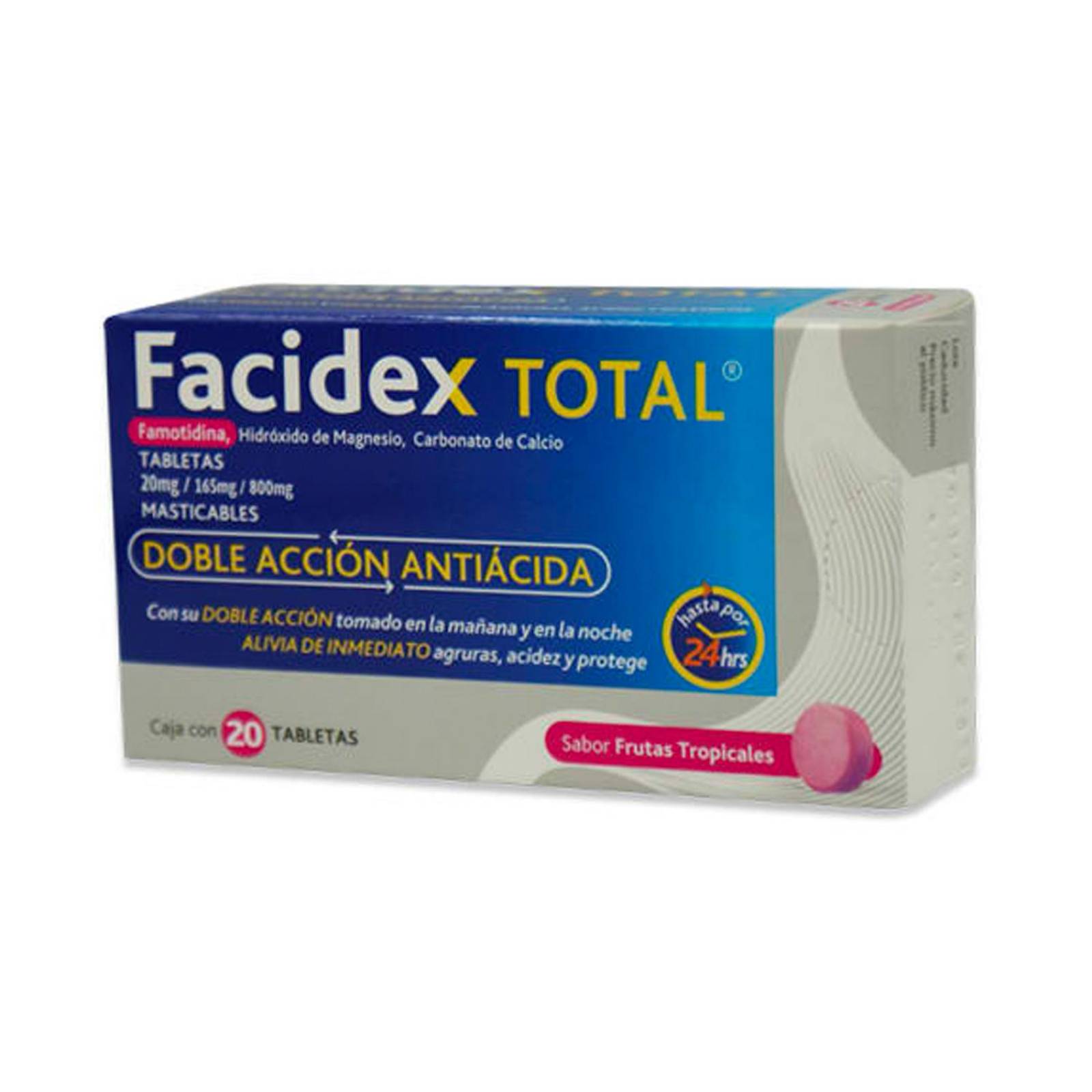 Antiácido Facidex Total Frutas Tropicales 20 Tabletas