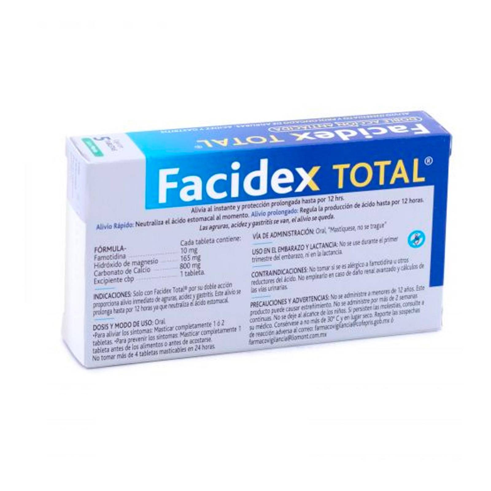 Tabletas Masticables Facidex 10 tabletas