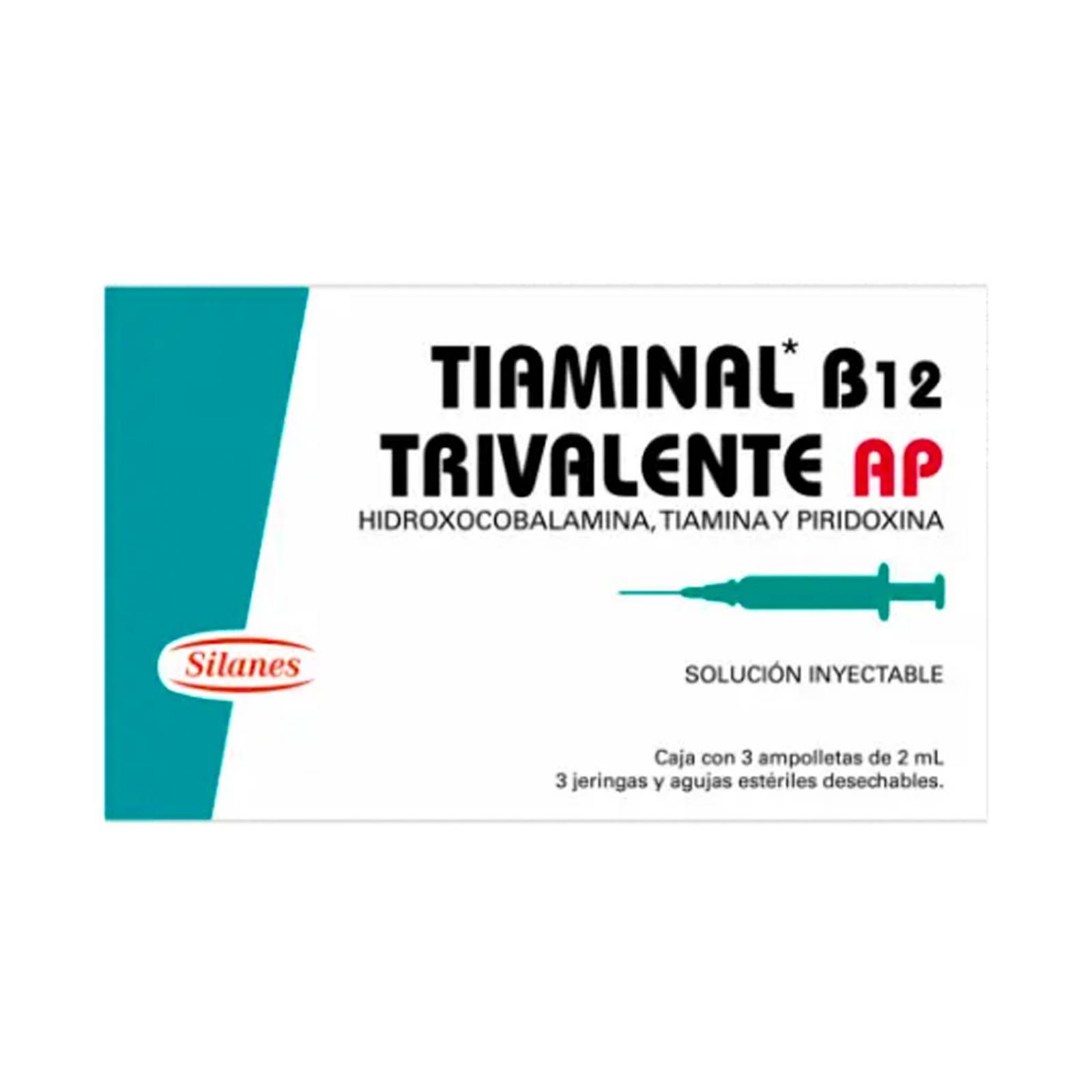 Solución Inyectable Tiaminal B12 3 ampolletas de 2 ml
