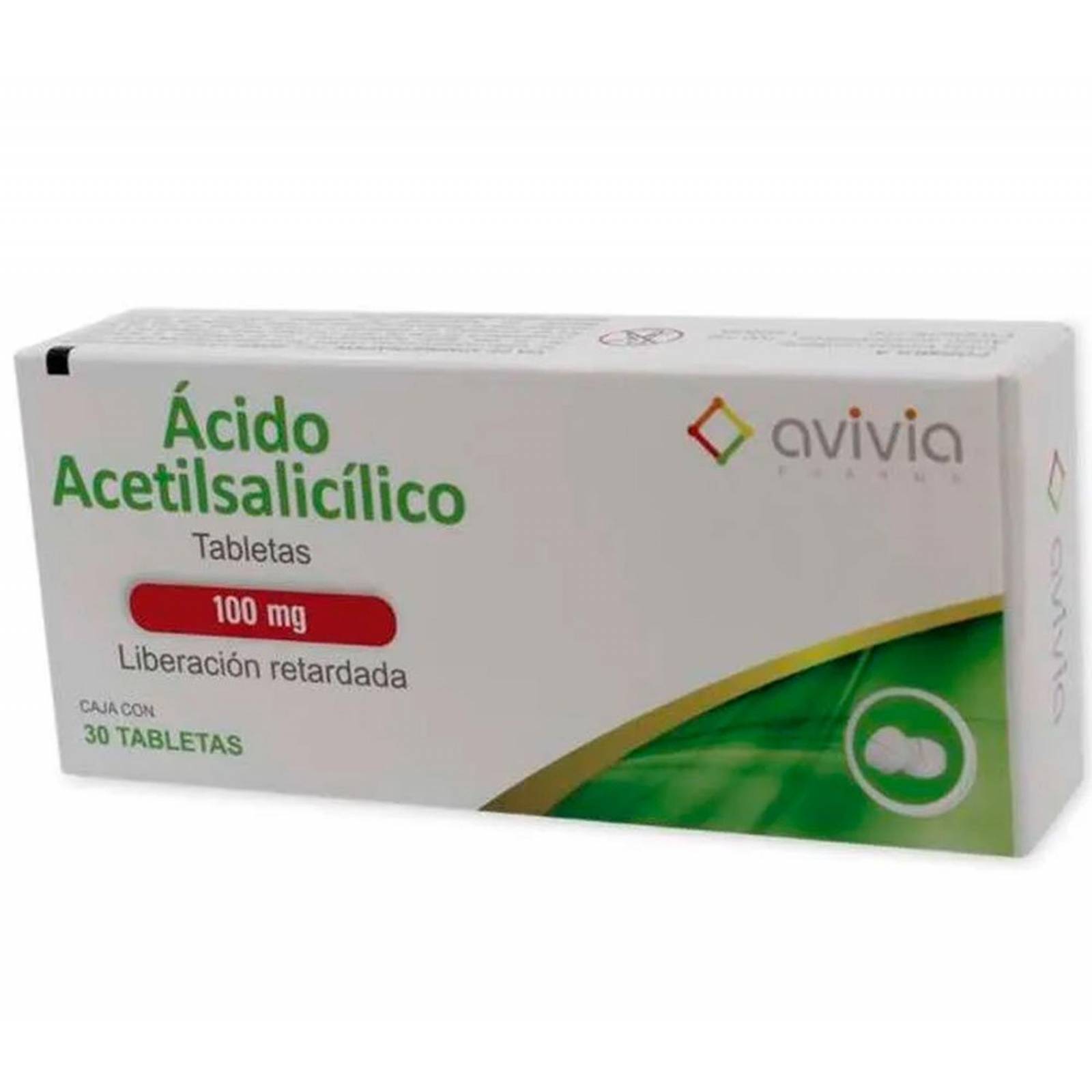 Ácido acetilsalicilico Avivia 30 Tabletas de 100 mg