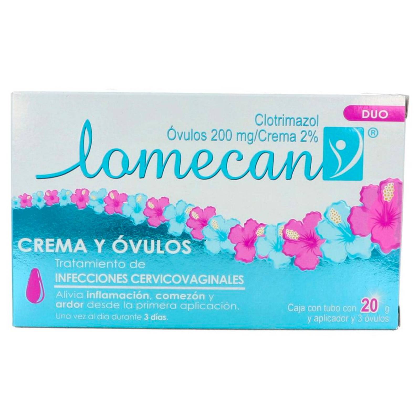 Crema y Óvulos Lomecan V Duo 3 óvulos + Crema 20 gr