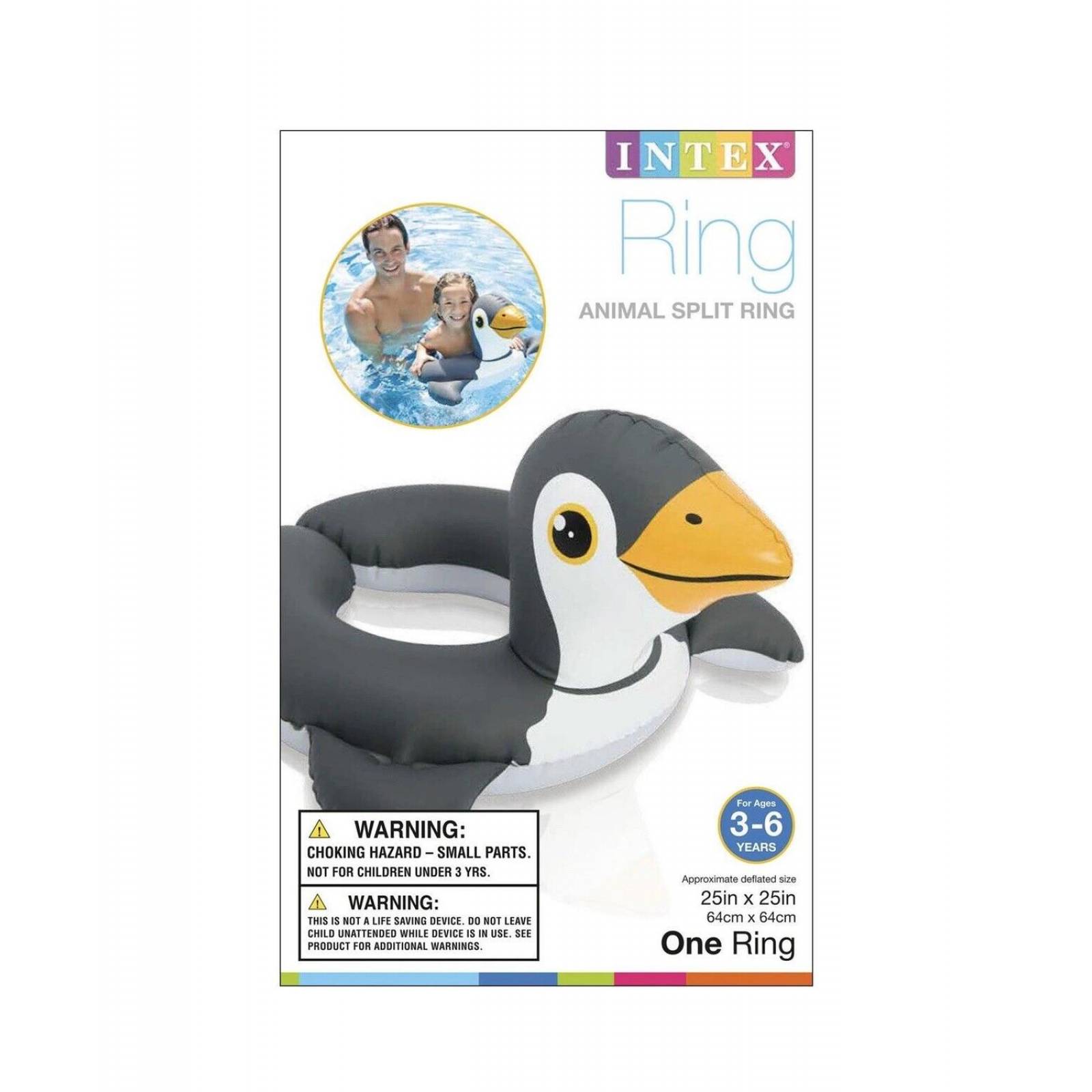 Salvavidas Inflable Animales Intex 59220 64cm x 64cm Negro