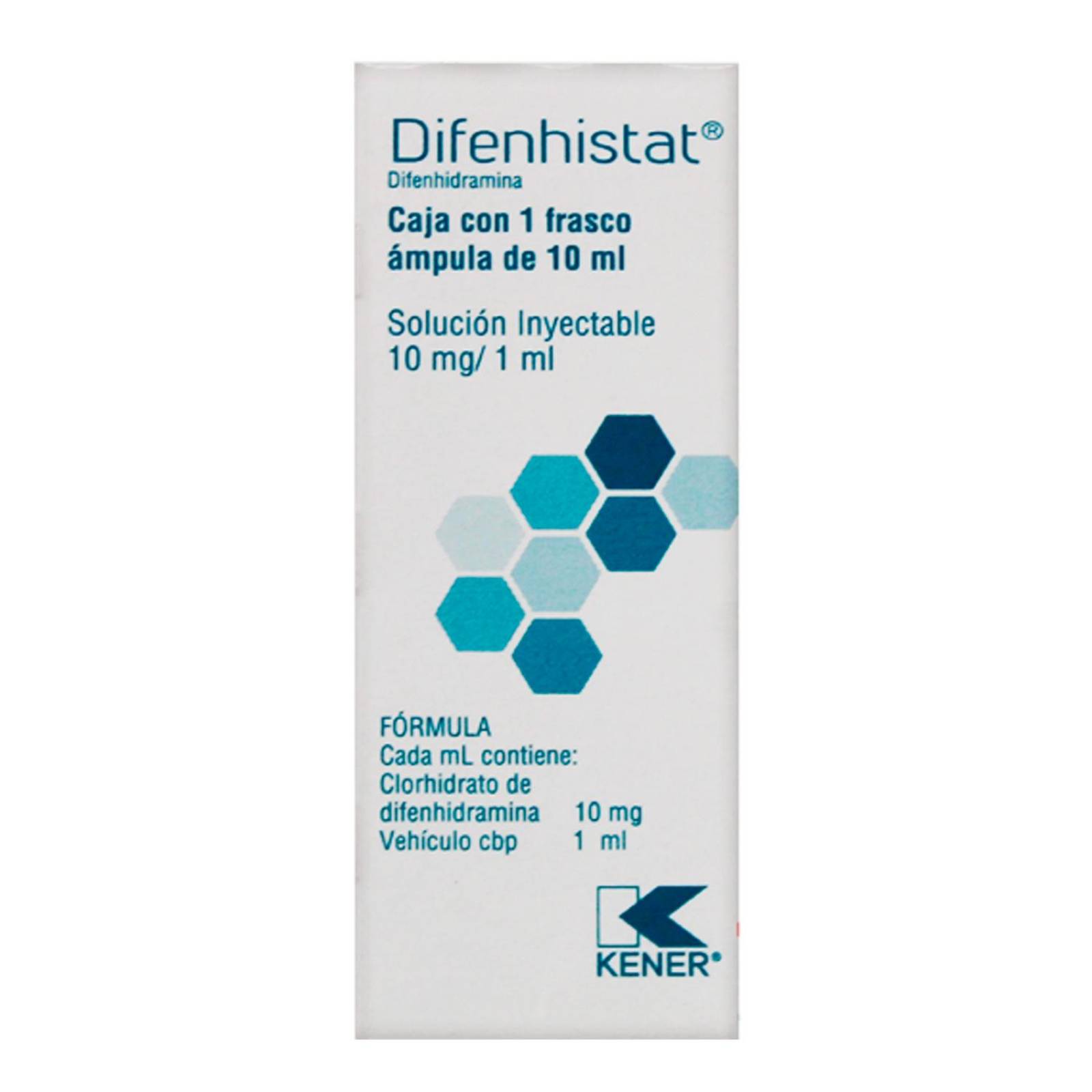 Solución Inyectable Difenhistat Difenilhidramina 10 mg 10 ml
