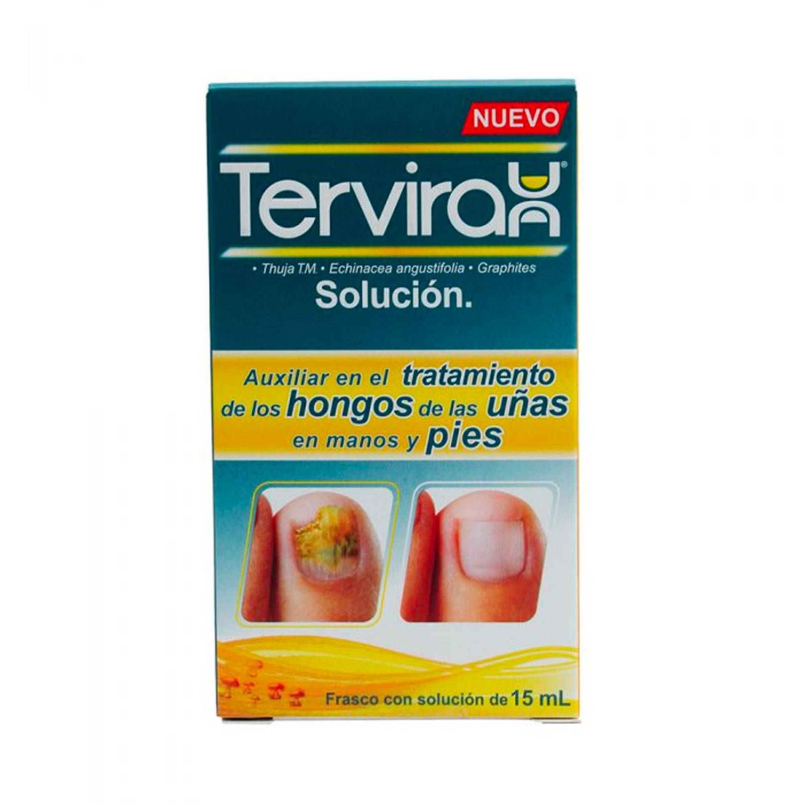 Solución Tervirax Tratamiento Hongos 15 ml