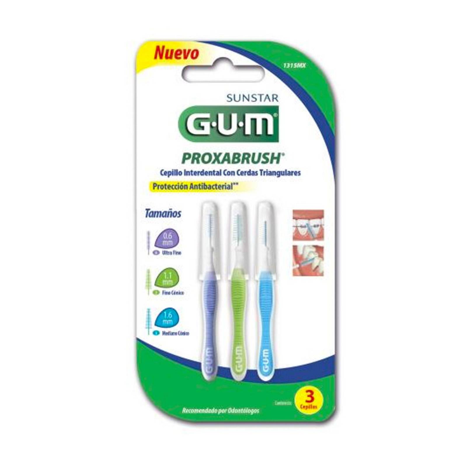Cepillo Interdental Gum Proxabrush 3 piezas
