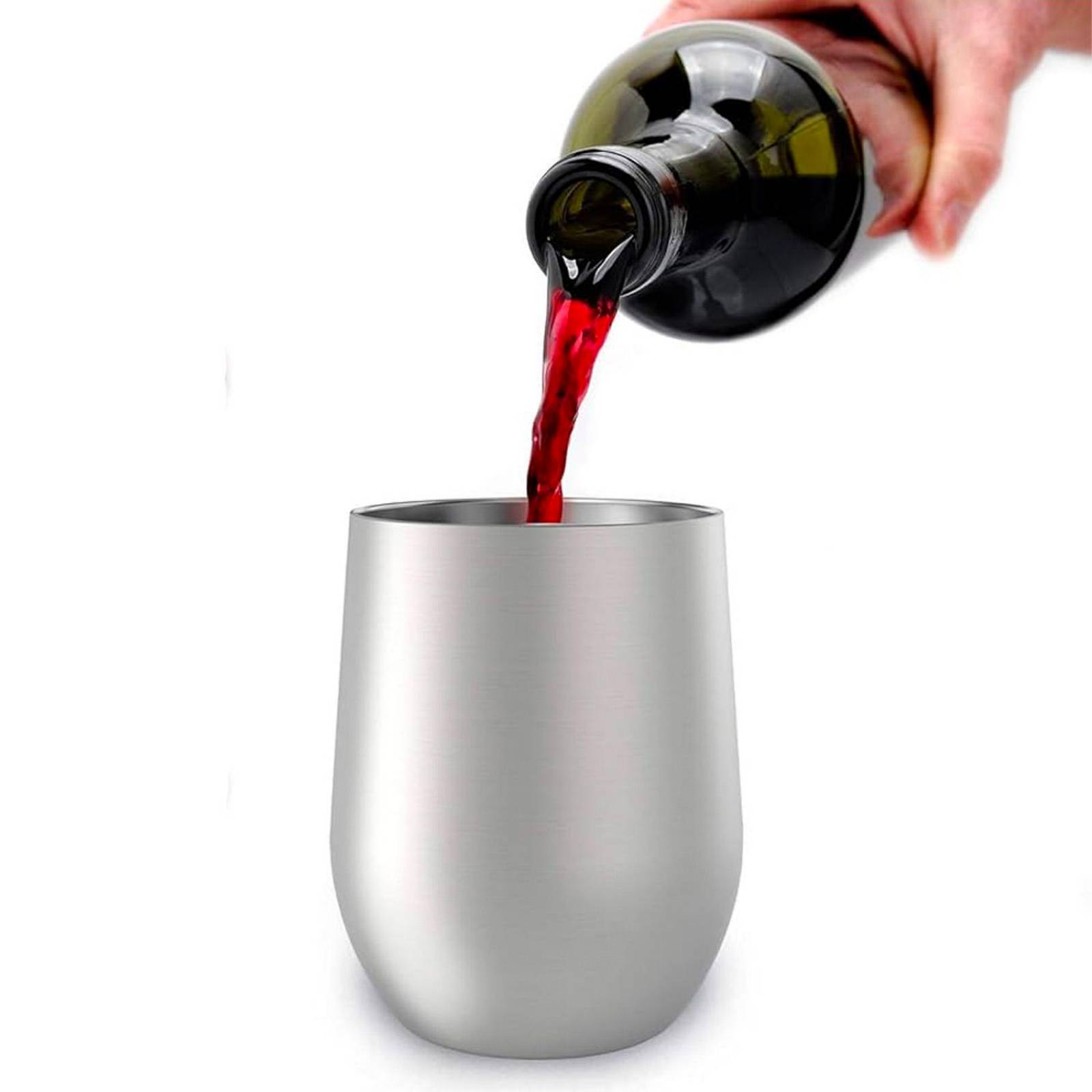 Termo Acero Inoxidable 12 oz Plateado Liso