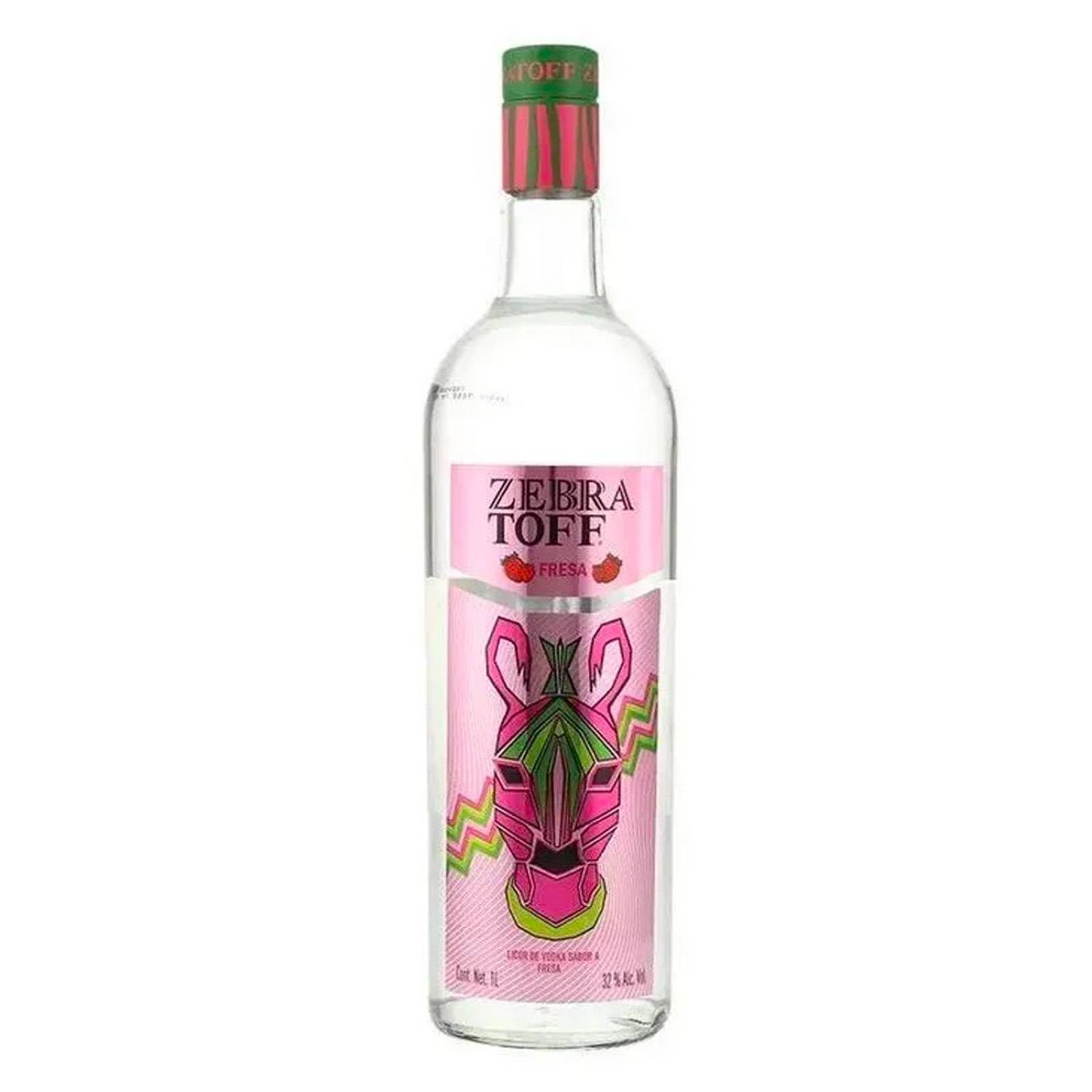 Paquete de 3 Licor de Vodka Zebratoff Fresa 1 L