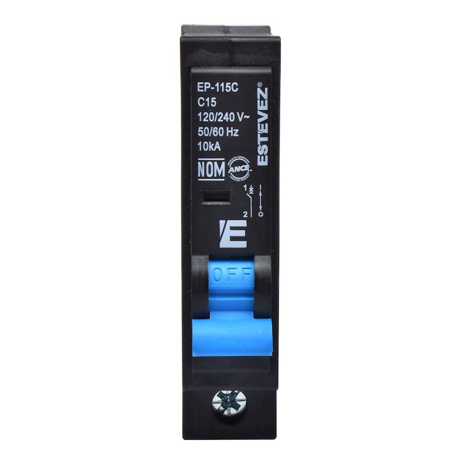 Interruptor termomagnético de 1 polo plug 15 amperes estévez