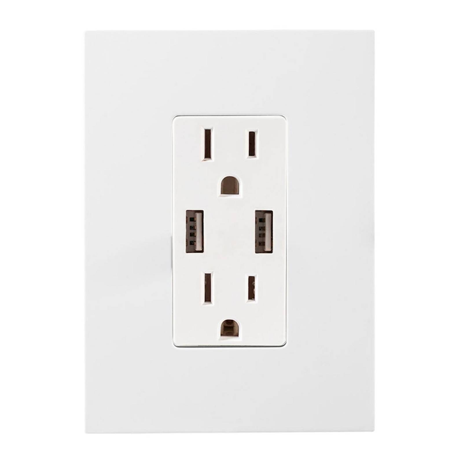 Contacto duplex con cargador usb con placa blanca zenit