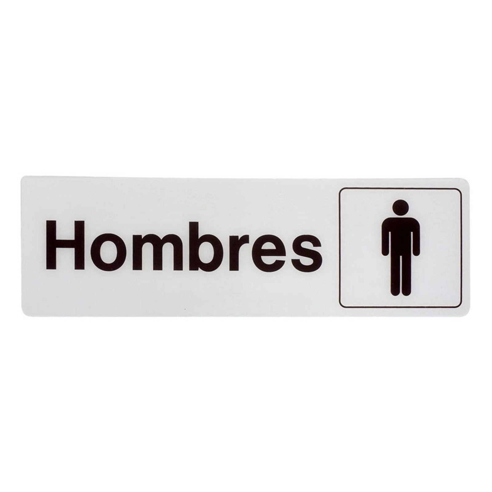 Letrero de plástico para pared hombres 7.5 x 23 cm