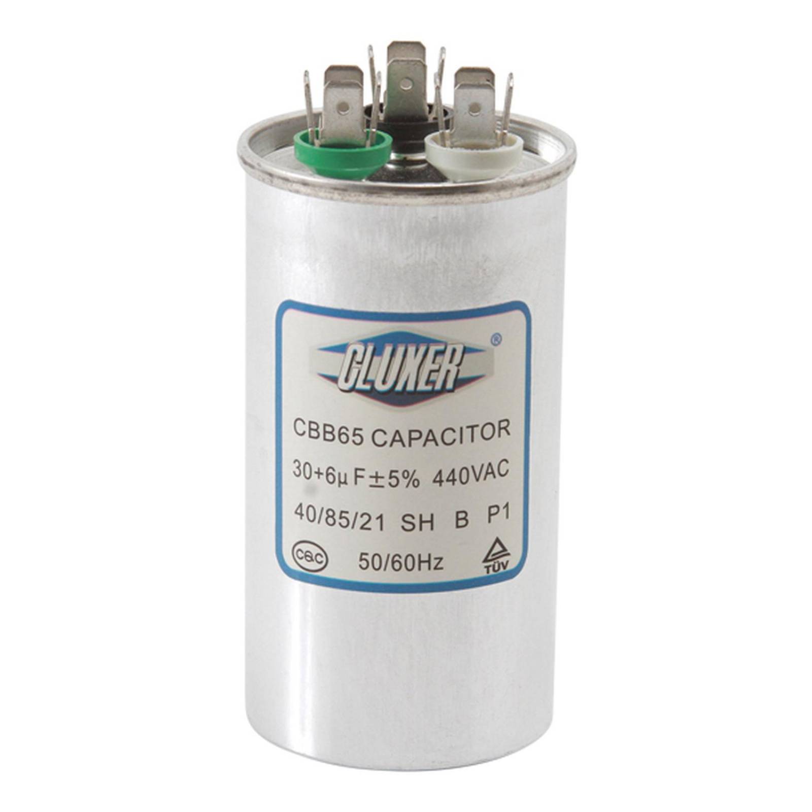 Capacitor de trabajo 30/6mf 440vac cluxer