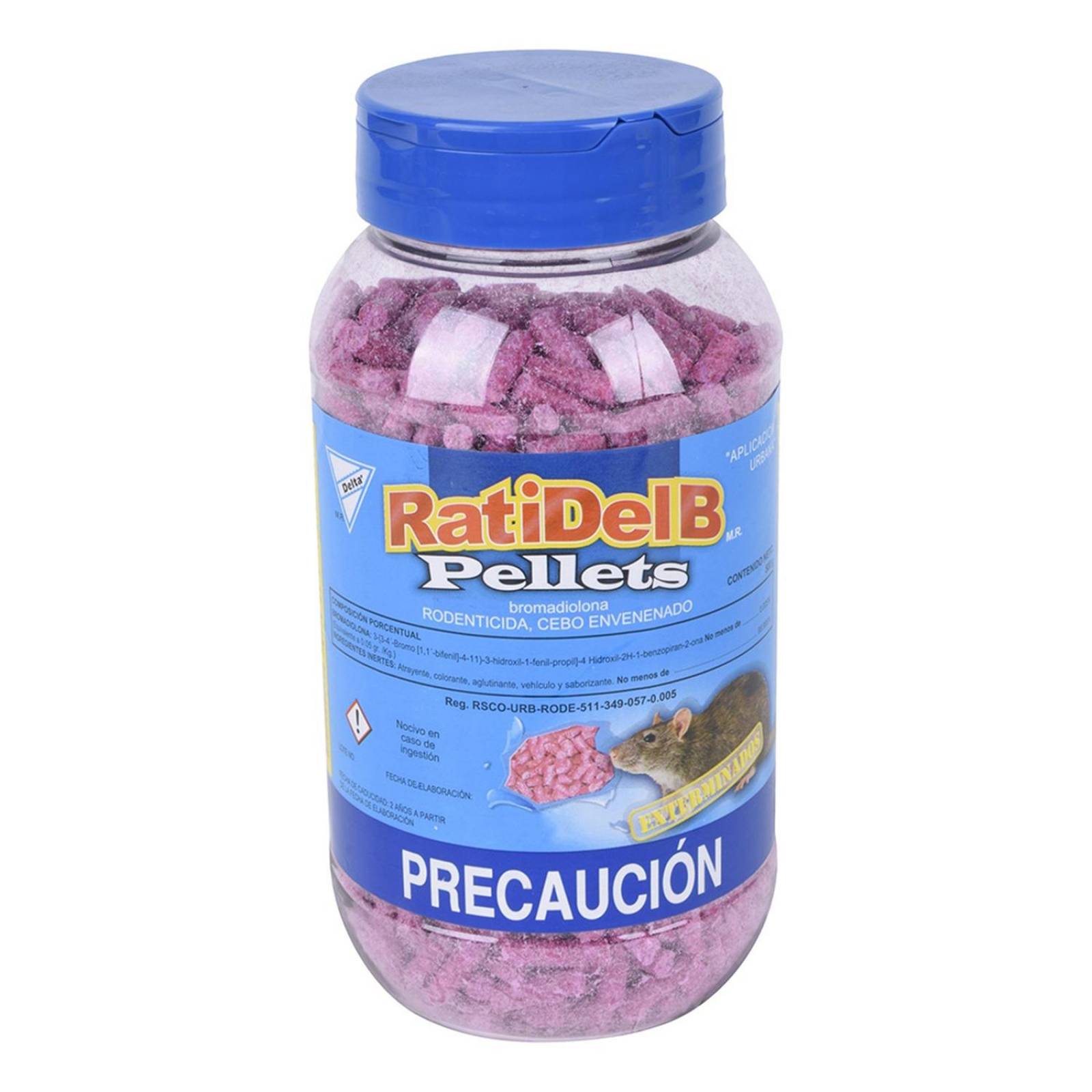Rodenticida/cebo envenenado de 500 gramos rosa ratidel-b