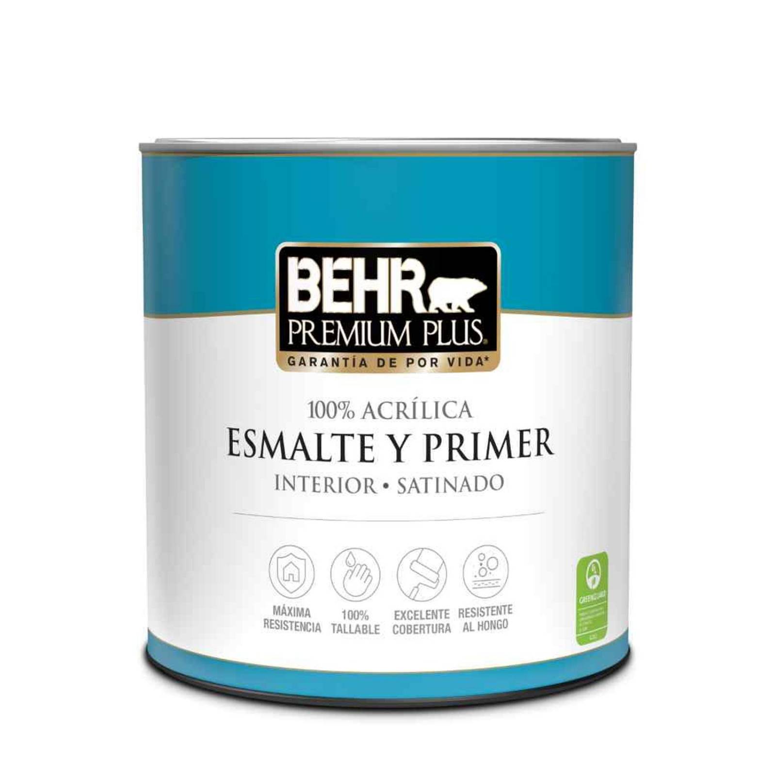 Esmalte behr premium plus satinado base blanca ultra puro 946 ml