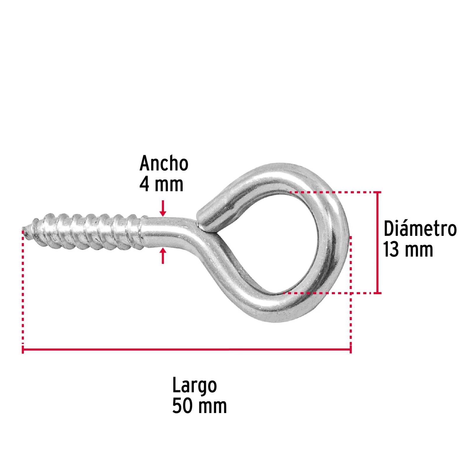 Armella 21 x 80, cerrada, caja con 144 pzas