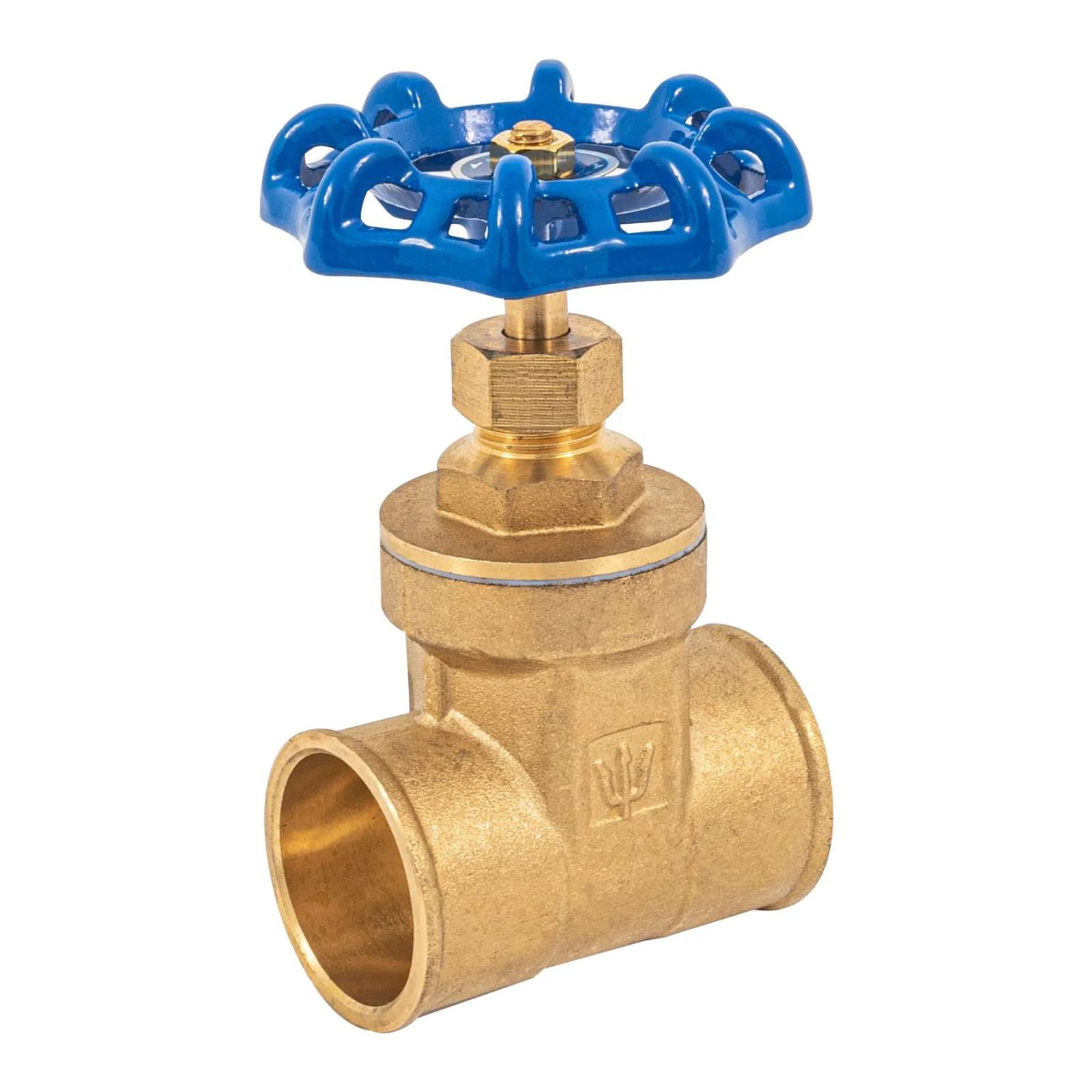 Válvula de compuerta de latón soldable de 1 1/4"