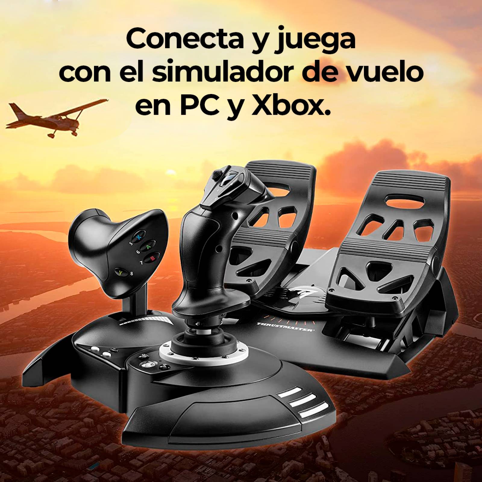 Simulador Thrustmaster TFlight Full Kit X Reacondicionado Tipo A