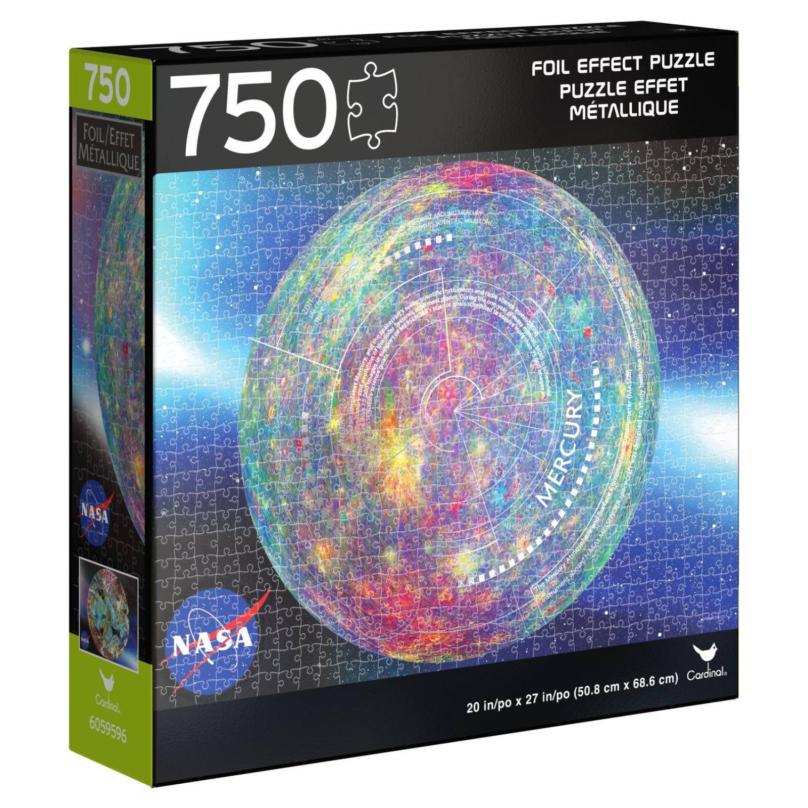 Cardinal: Rompecabezas: NASA 750 piezas Efecto Metalico - Planeta Mercurio