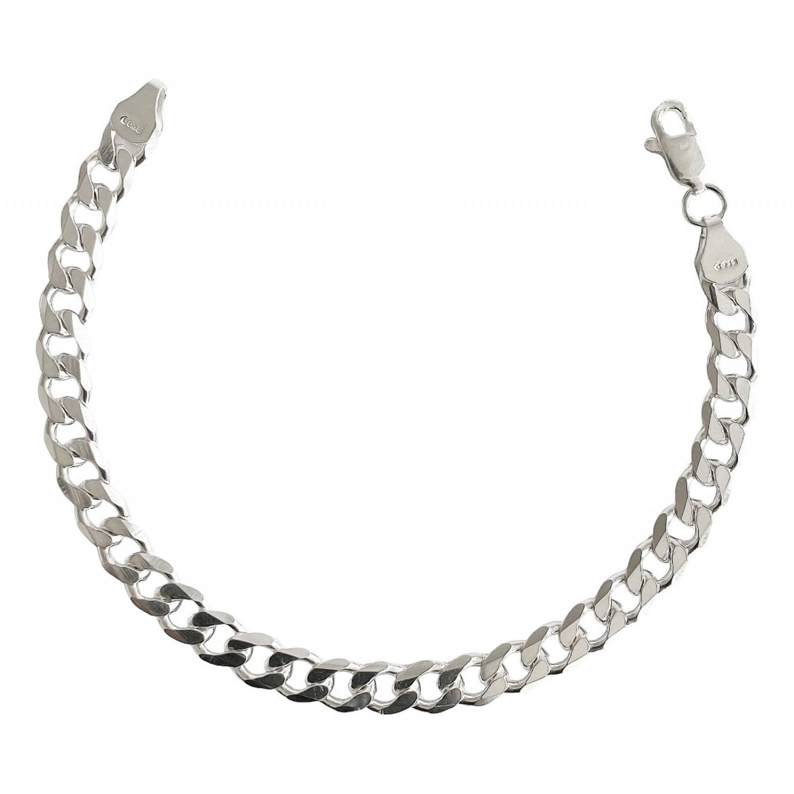 Esclava Pulsera Hombre Mujer Cubana Barbada Plata 925 6 Mm