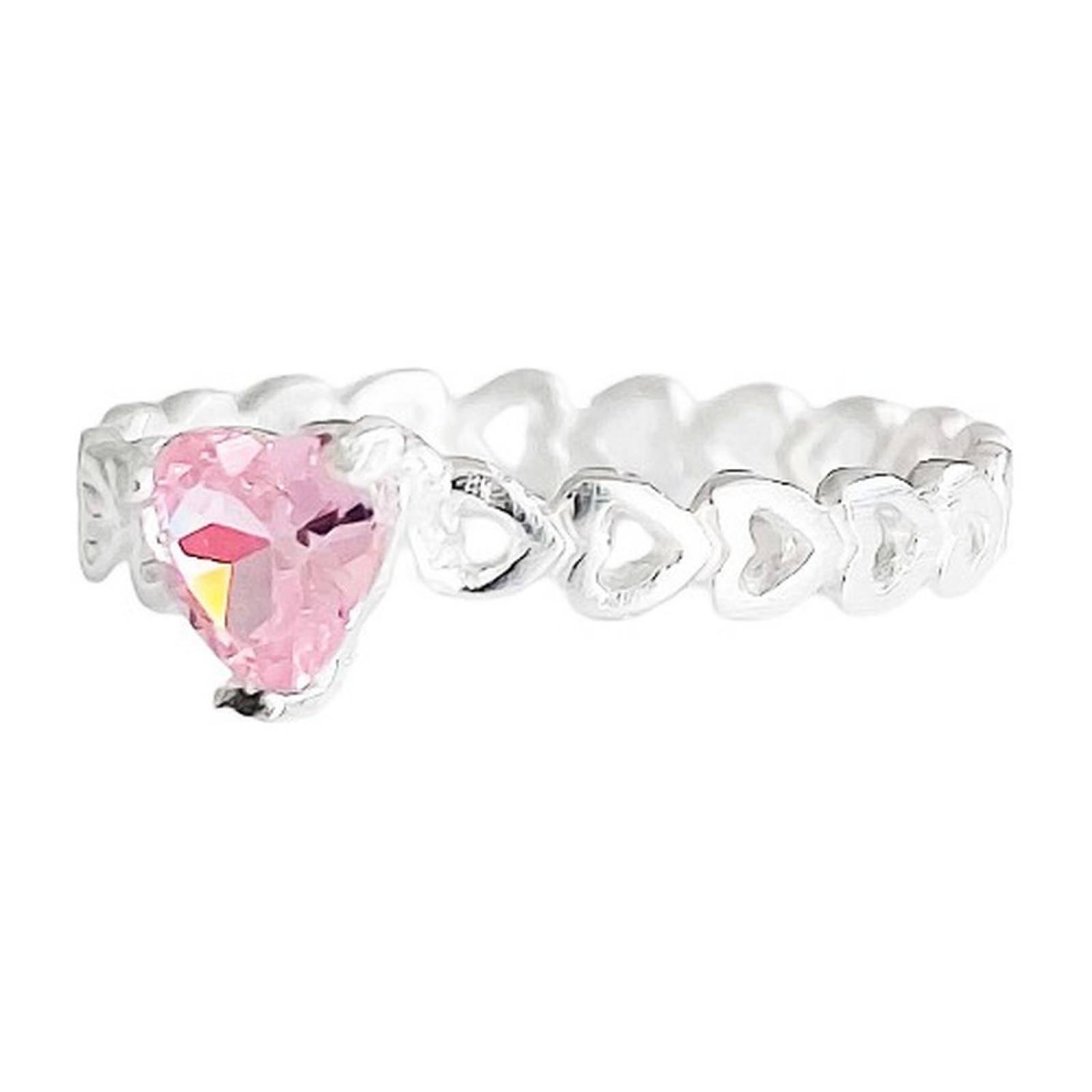 Anillo Corazón Promesa Compromiso Promesa Solida 925 8.5 Rosa