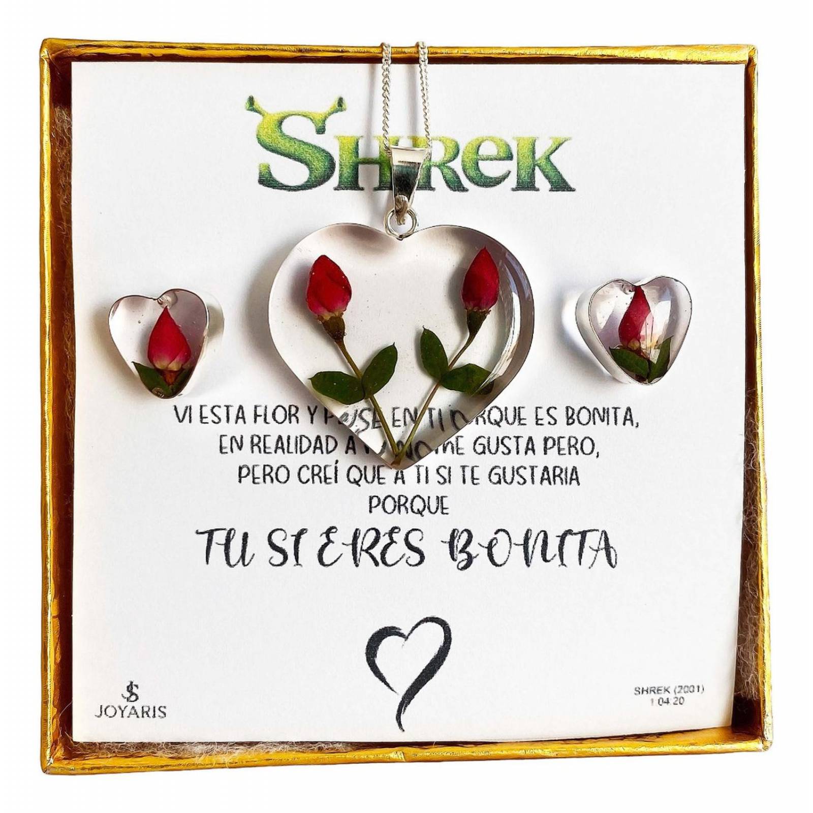 Shrek Aretes Collar Girasol Promesa Regalo Amor Plata 925 Corazón ...