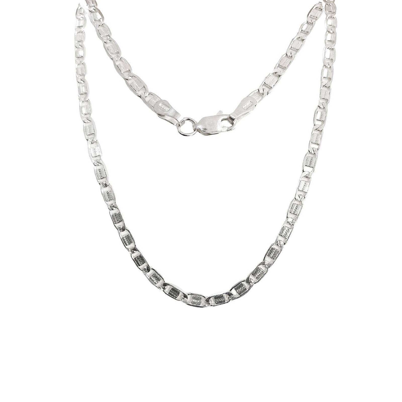 Cadena De Plata Ley .925 Gucci Diamantada 55 Cm X 4 Mm Plateado Largo ...