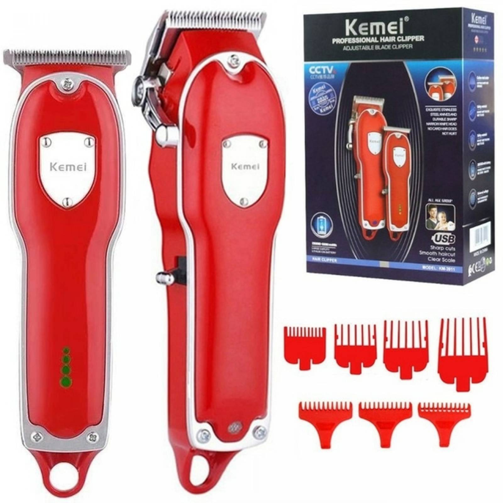 Kit Combo 2 Maquinas RED Clipper y Detalladora Barberia