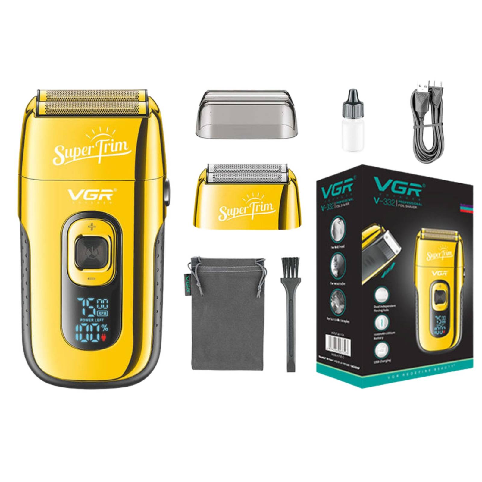 Vgr V-332 Shaver Afeitadora De Cabello, Barba, Bigote y Cuerpo Máquina Profesional Recargable e ...