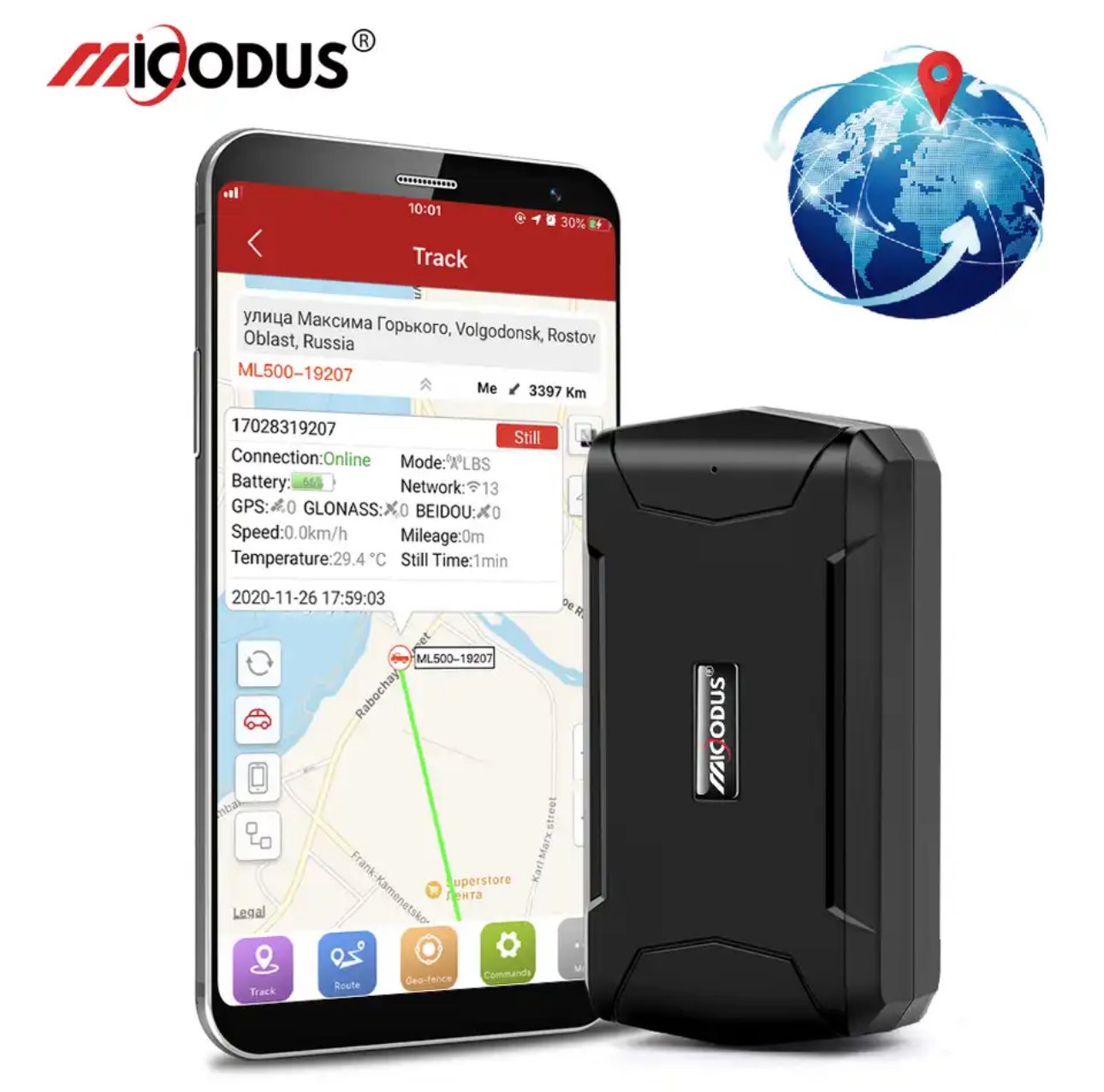 Localizador GPS MICODUS ML500 Portátil batería de 5000 mAh plataforma MICODUS gratis