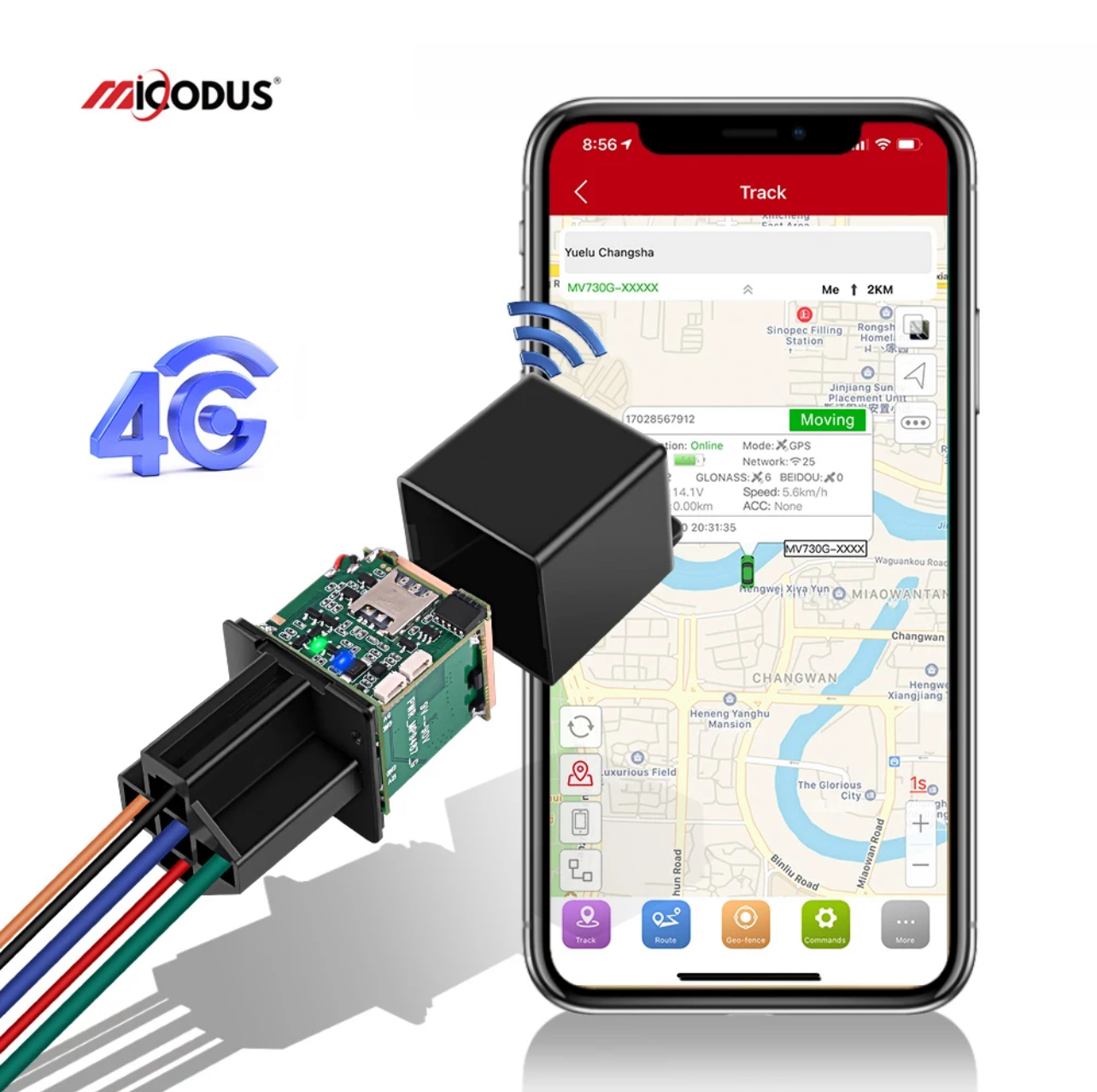 Localizador GPS MiCODUS 4G tipo relay + cuenta administrativa