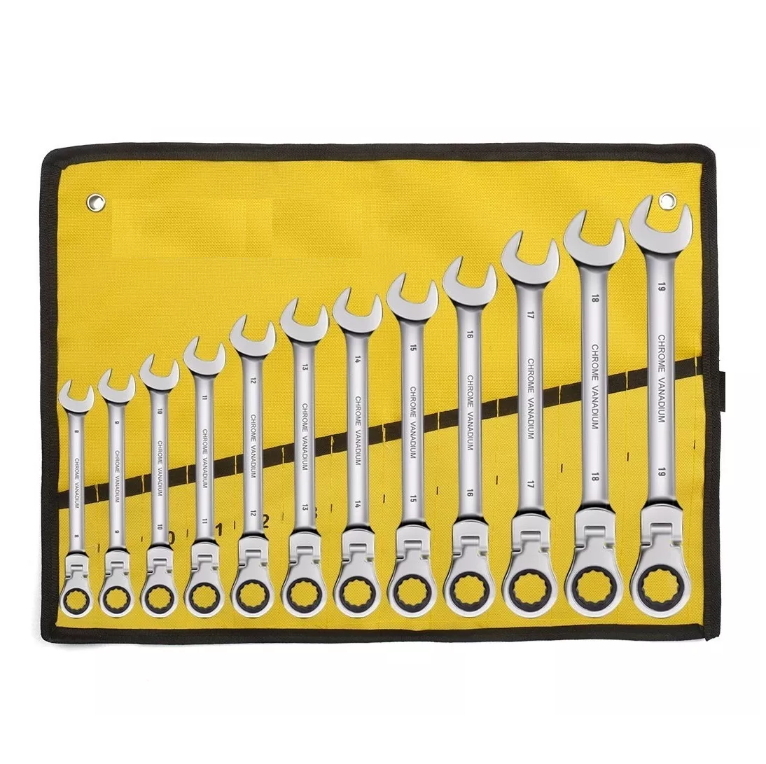 Juego De Llaves Combinadas 12 Piezas Mixtas Gris