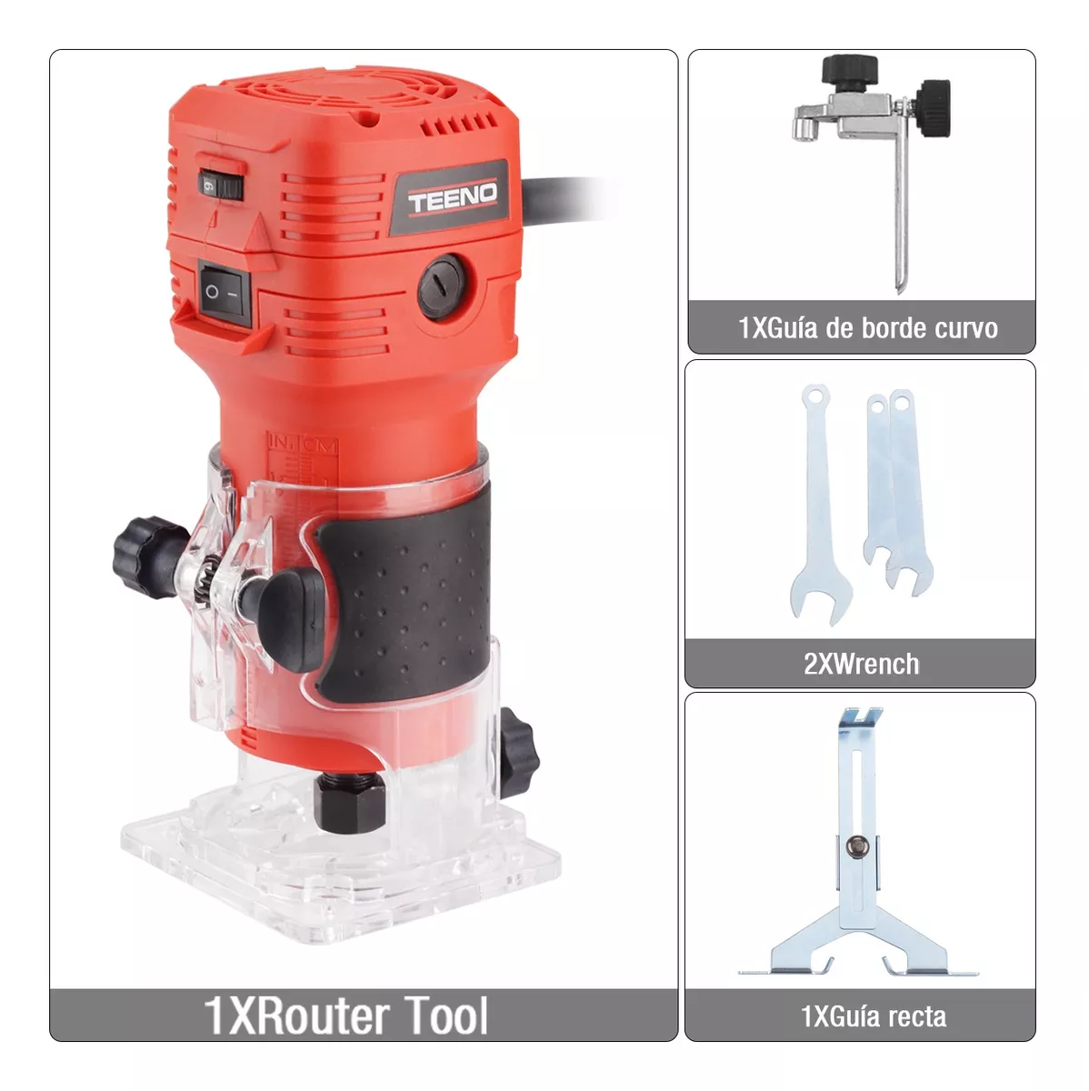 Router 1026 650w De 6 Velocidades Rojo/Plata