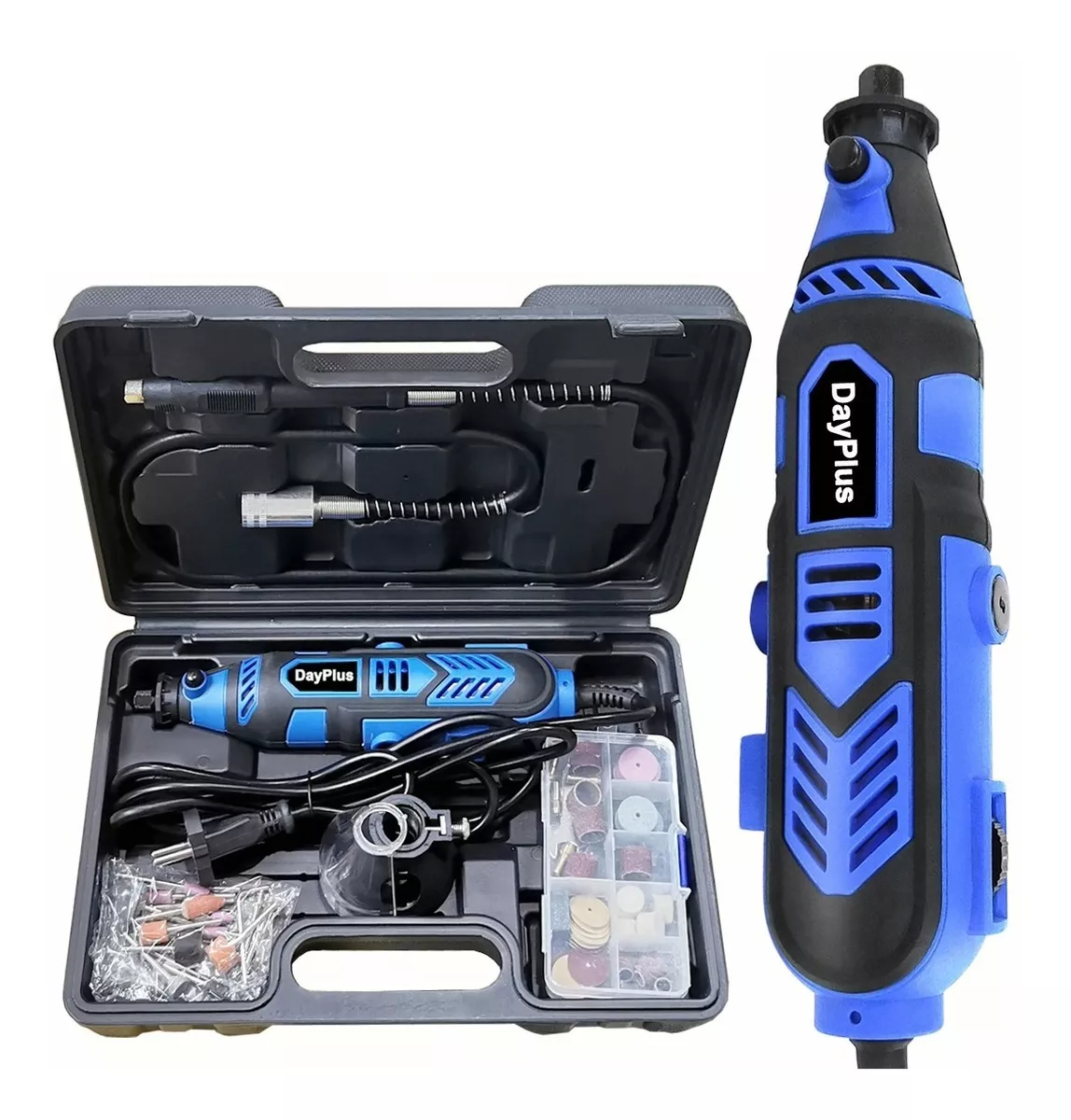 Mini Taladro Mototool Para Cortar Lijar Pulir Azul Rey /Negro