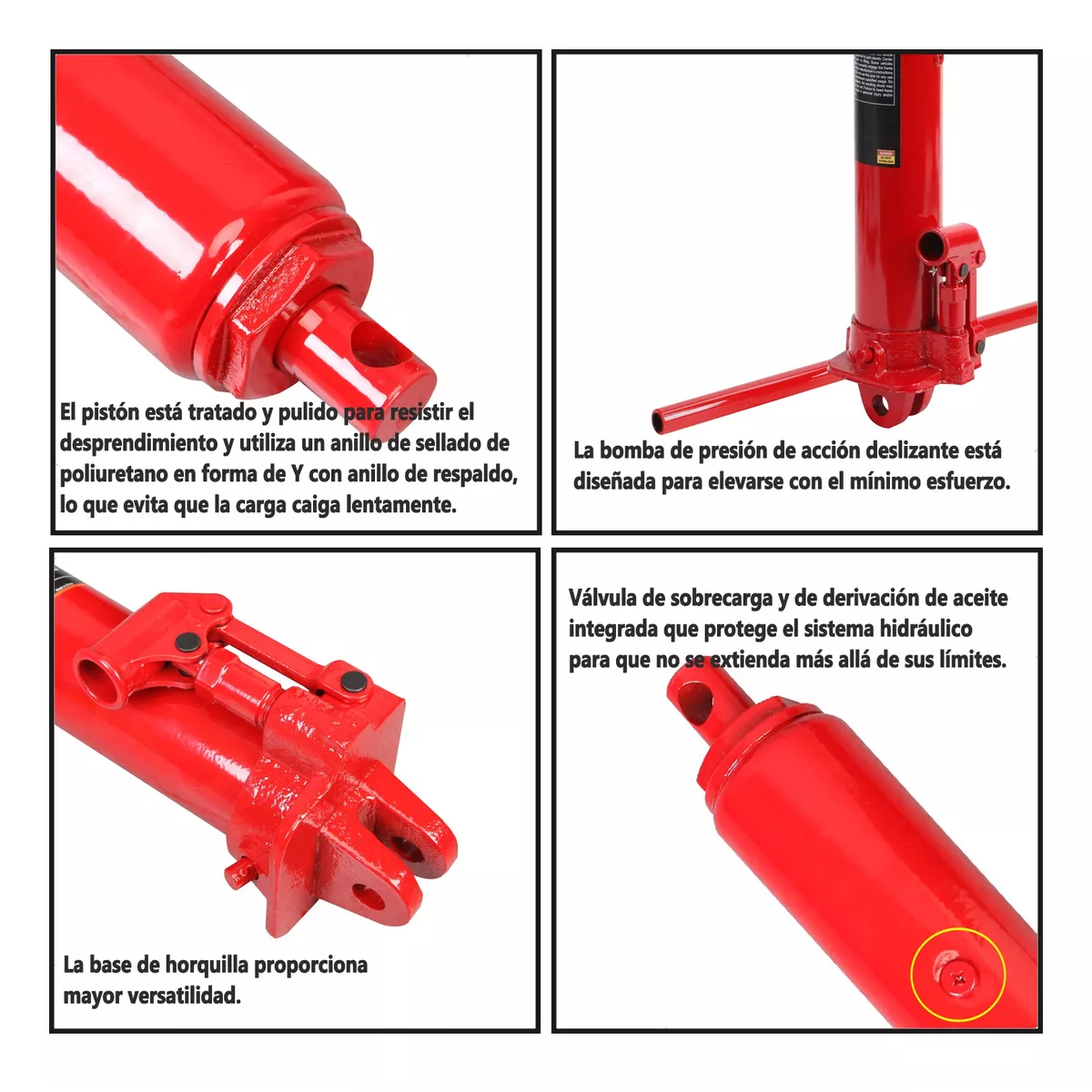 Gato Hidráulico 8 Ton Para Plumas 3 Ton Thorn Tools Rojo