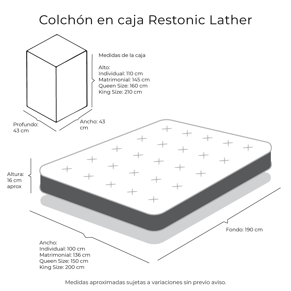 Colchón Queen Size Restonic Lather