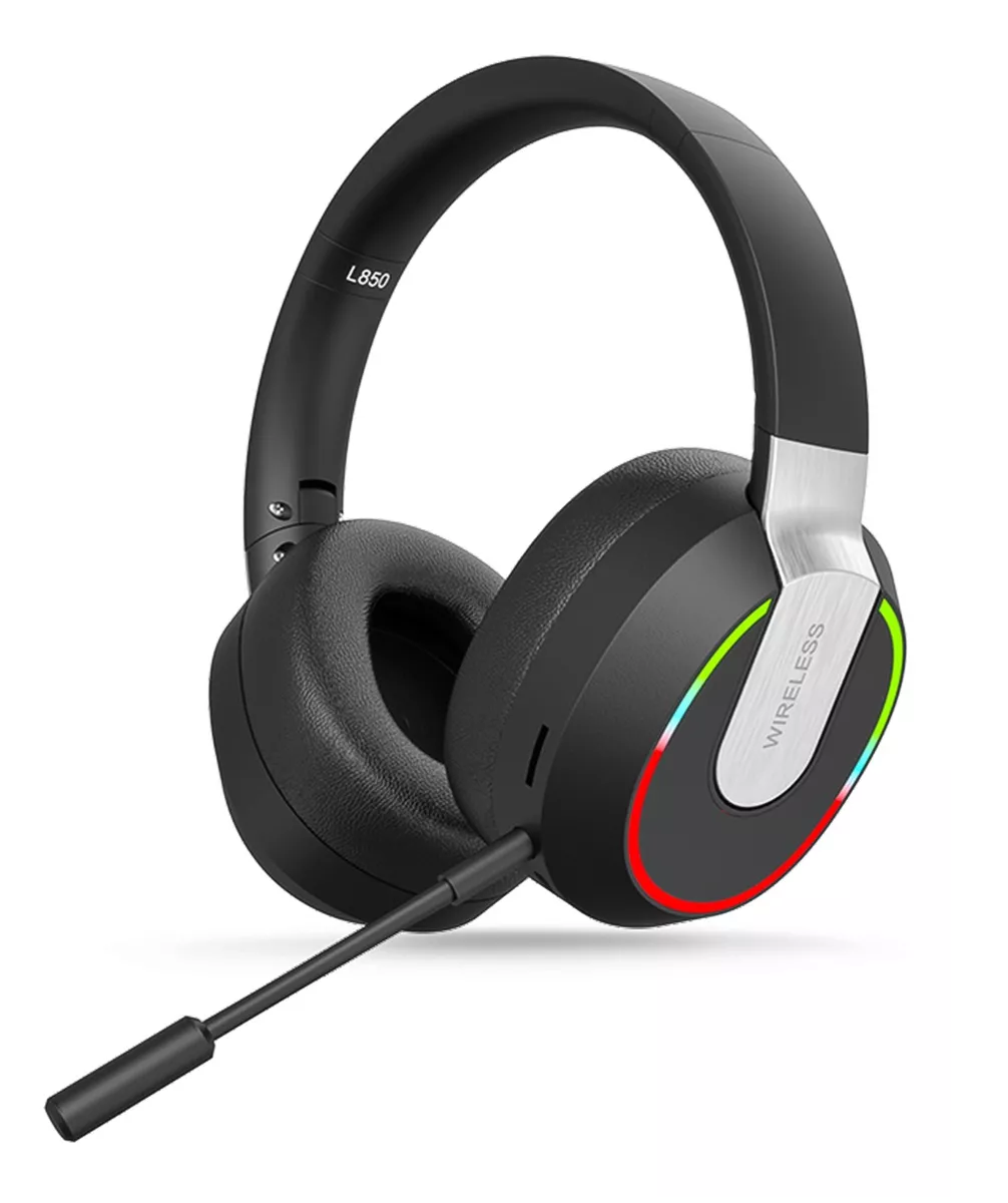 Audífonos Inalámbrico Diadema Bluetooth Plegable Con Rgb Luz Negro